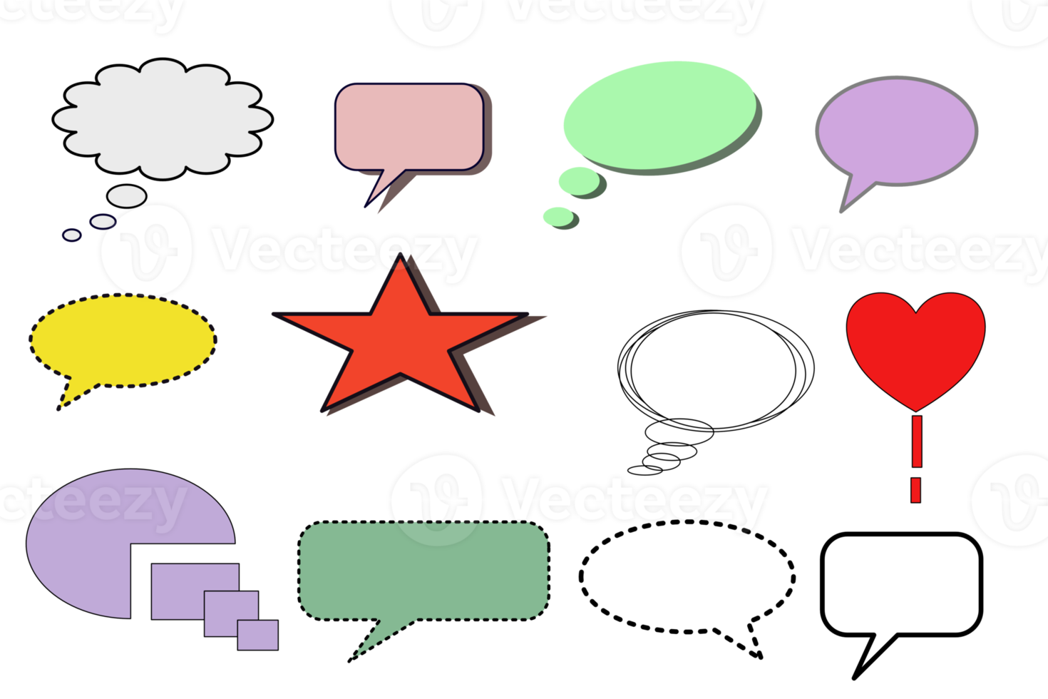 Set different dialog box, frame, speech balloon bubble colorful red ... Set different dialog box, frame, speech balloon bubble colorful red ...