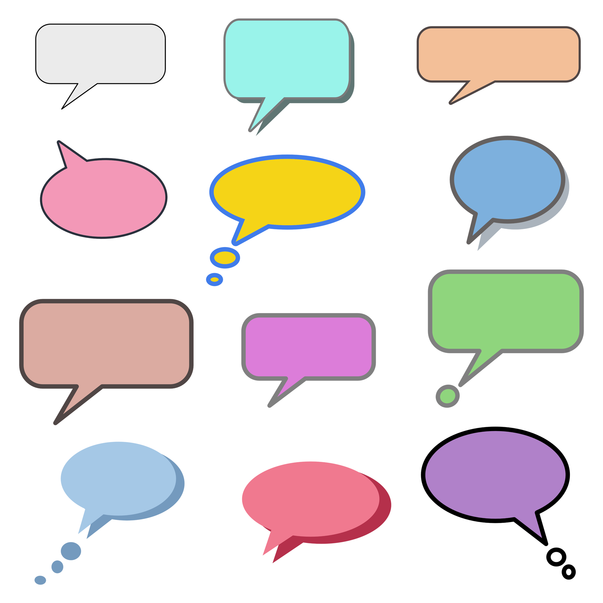 Set different dialog box, frame, speech balloon bubble colorful red ... Set different dialog box, frame, speech balloon bubble colorful red ...