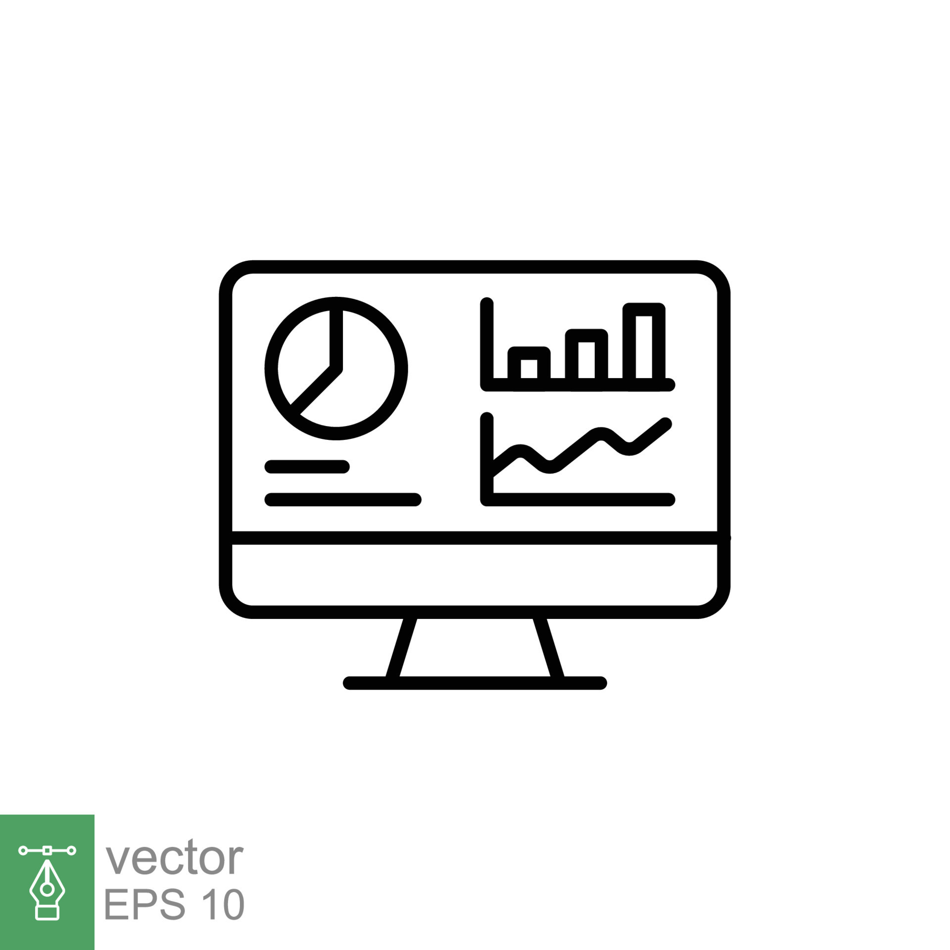 Dashboard admin line icon. Simple outline style. User panel template ...
