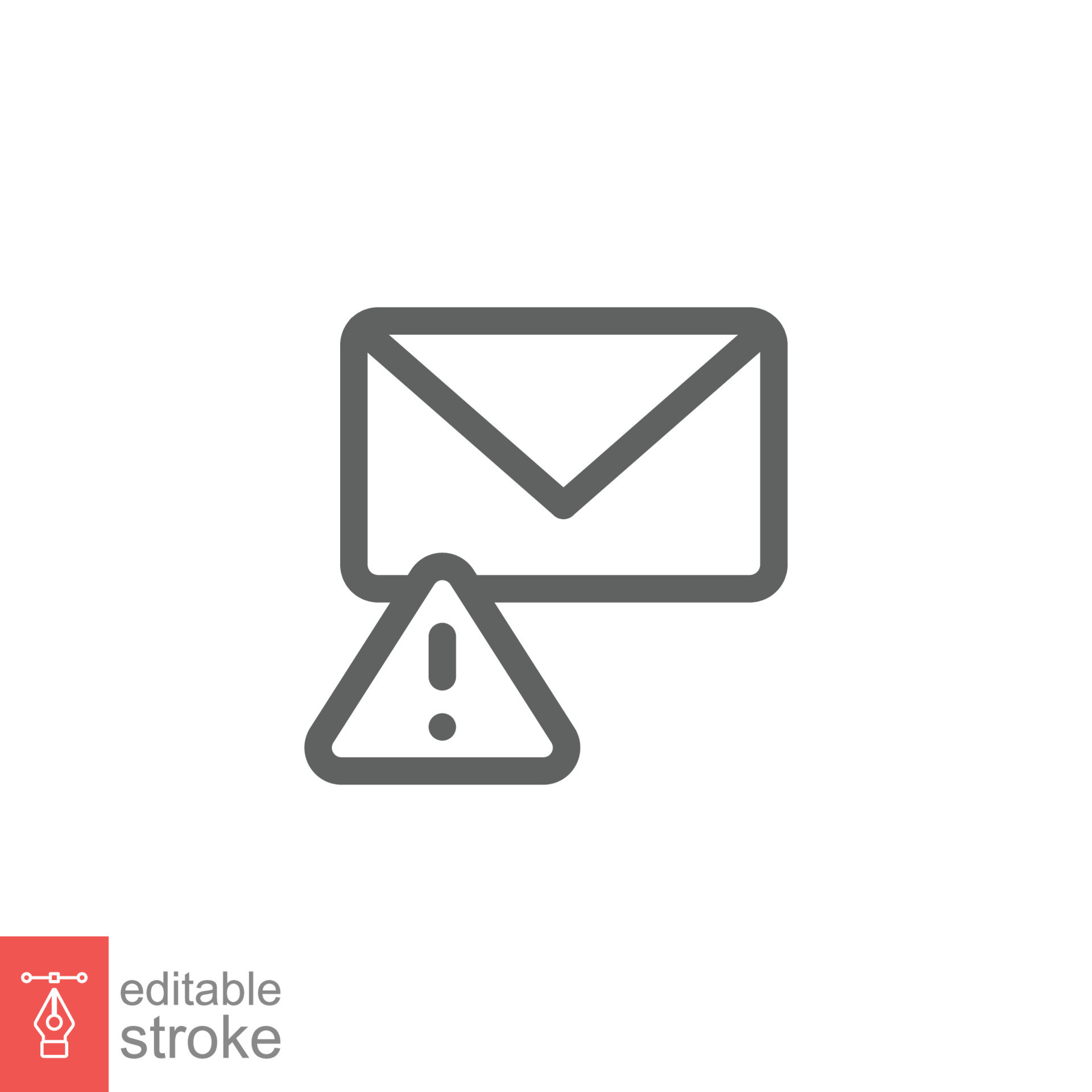 Warning alert message icon. Simple line style for web template and app ...