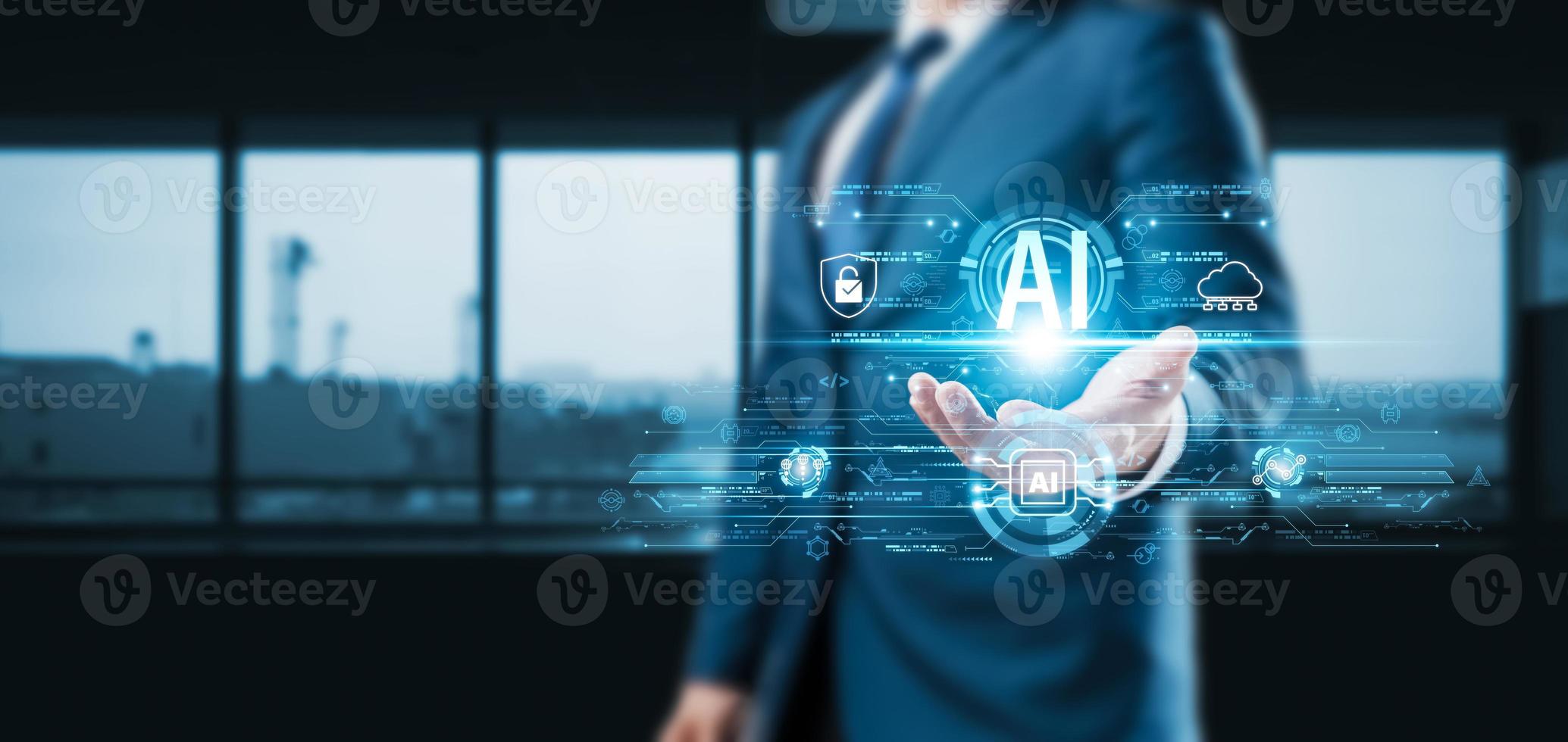 Development of artificial intelligence AI, business people experience ...