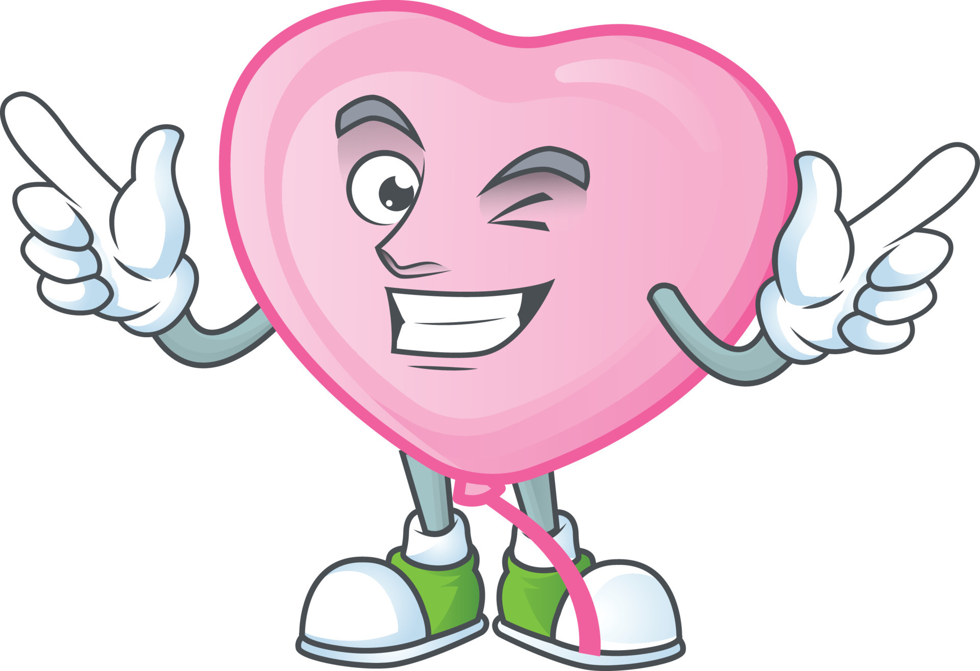 Pink Love Balloon Cartoon Character Style 19948868 Vector Art At Vecteezy
