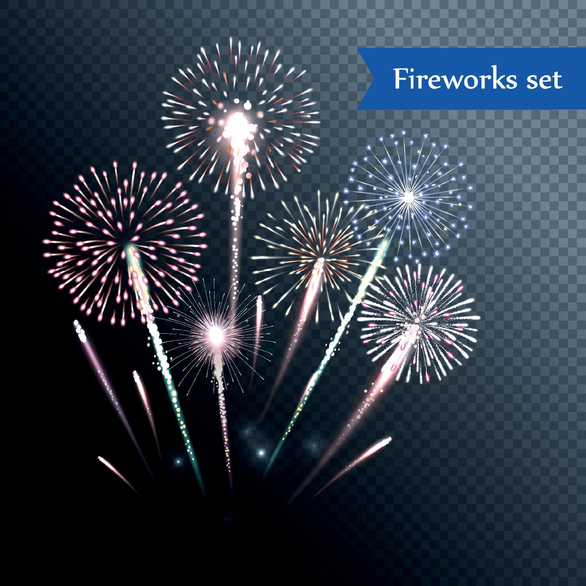 Set of isolated vector fireworks 19964341 Vector Art at Vecteezy