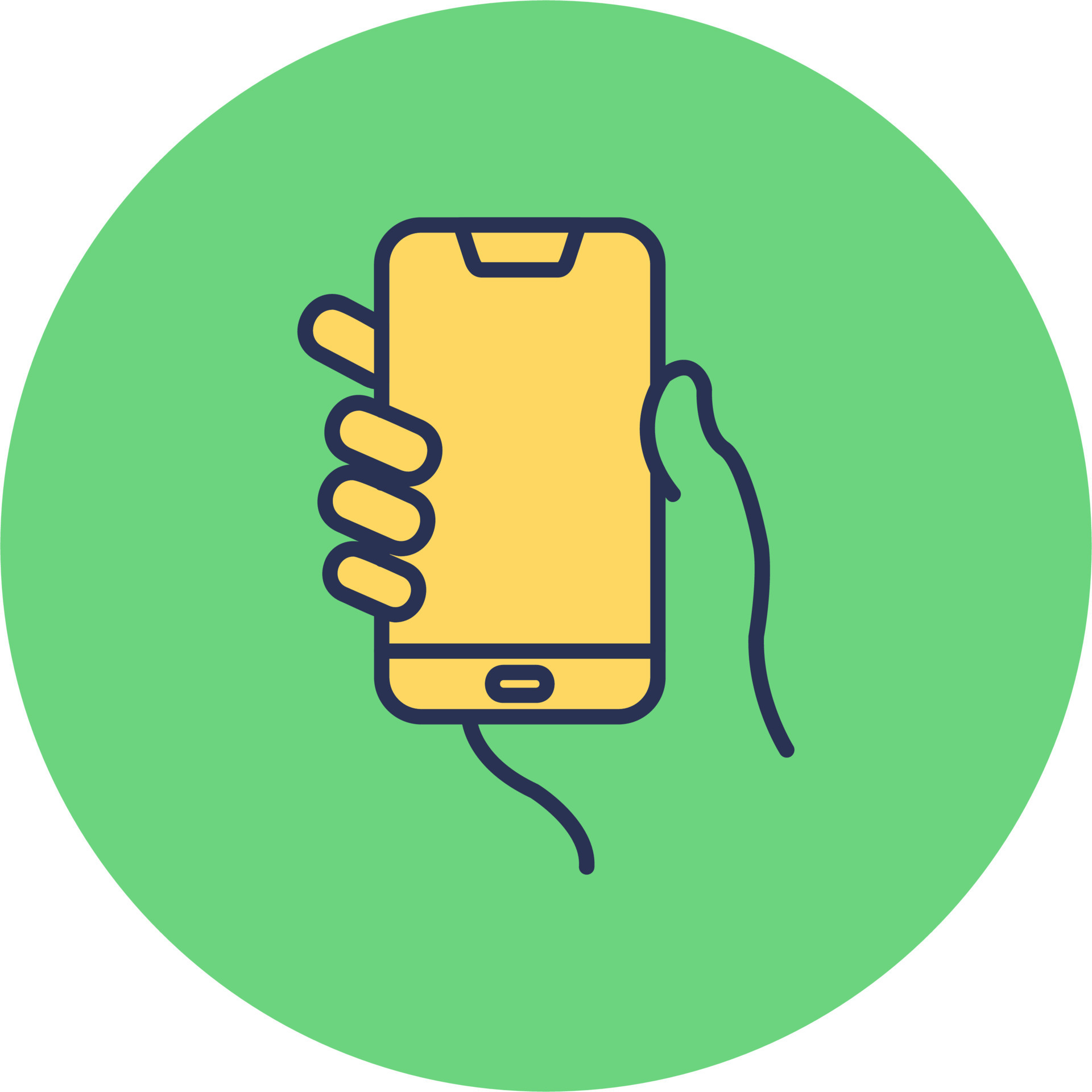 Hands Holding Mobile Phone Vector Icon 19966702 Vector Art At Vecteezy