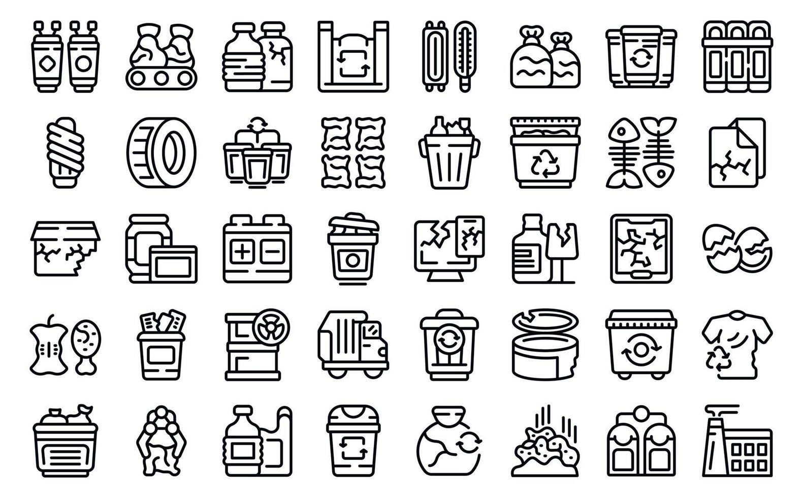 Waste sorting icons set outline vector. Garbage sorting 19975701 Vector ... Waste sorting icons set outline vector. Garbage sorting 19975701 Vector ...