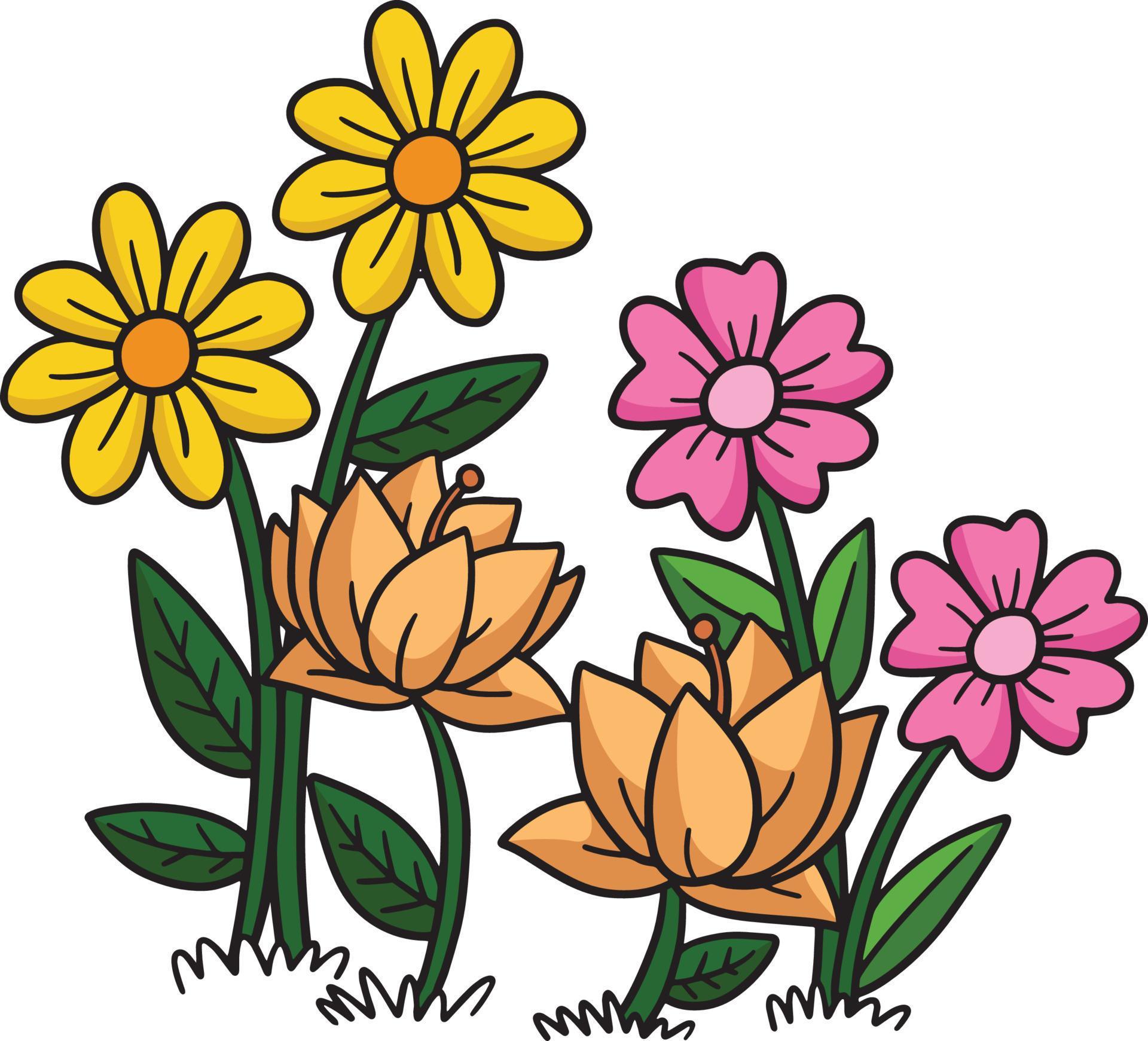 Spring Flower Cartoon Colored Clipart Illustration 19977911 Vector Art ...