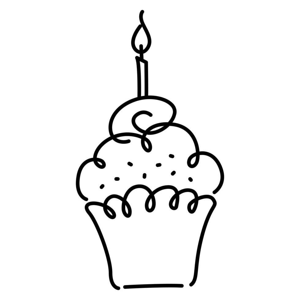 Birthday Cupcakes Clipart Black And White