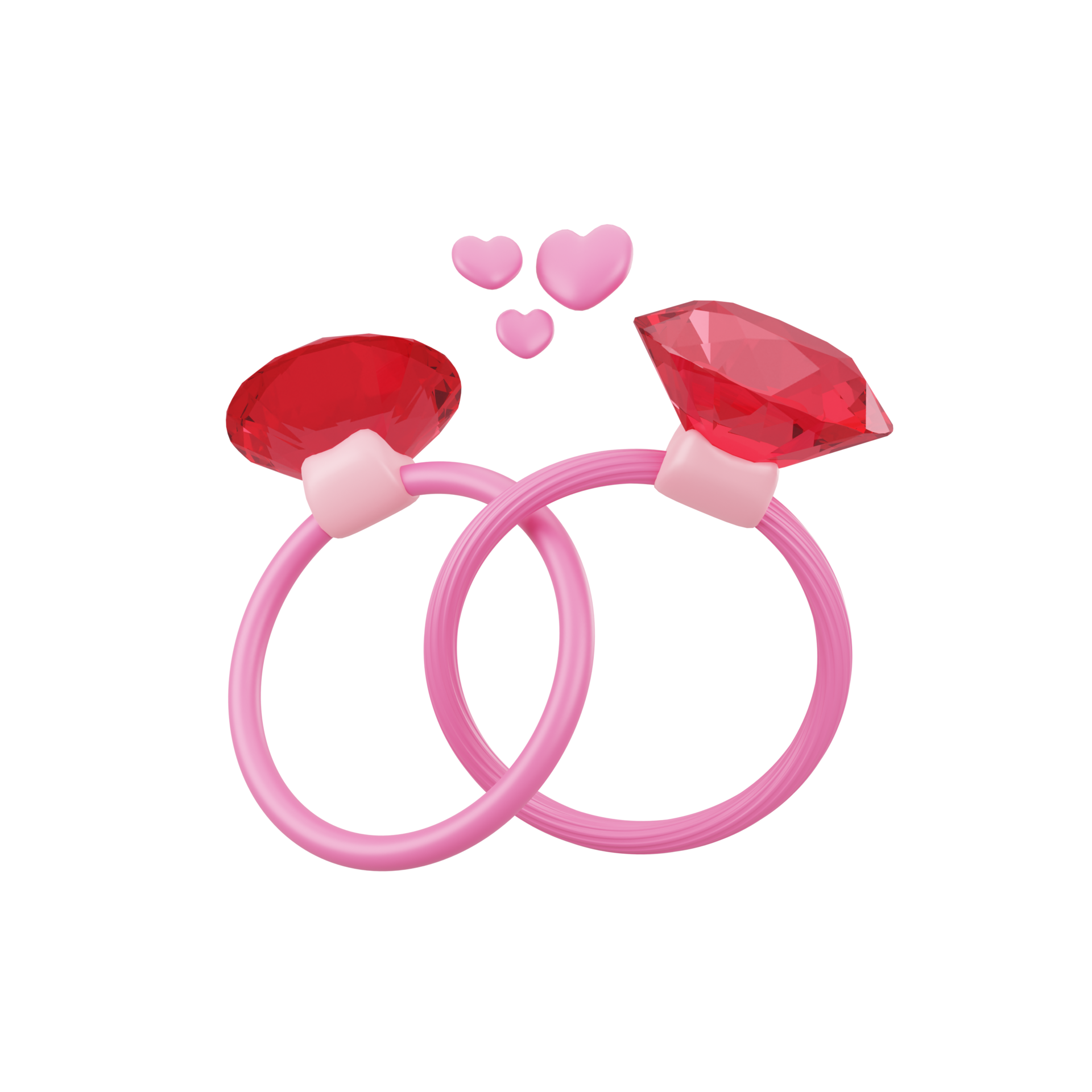 3d Pink Ring With Love Illustration Icon Object 19979218 Png