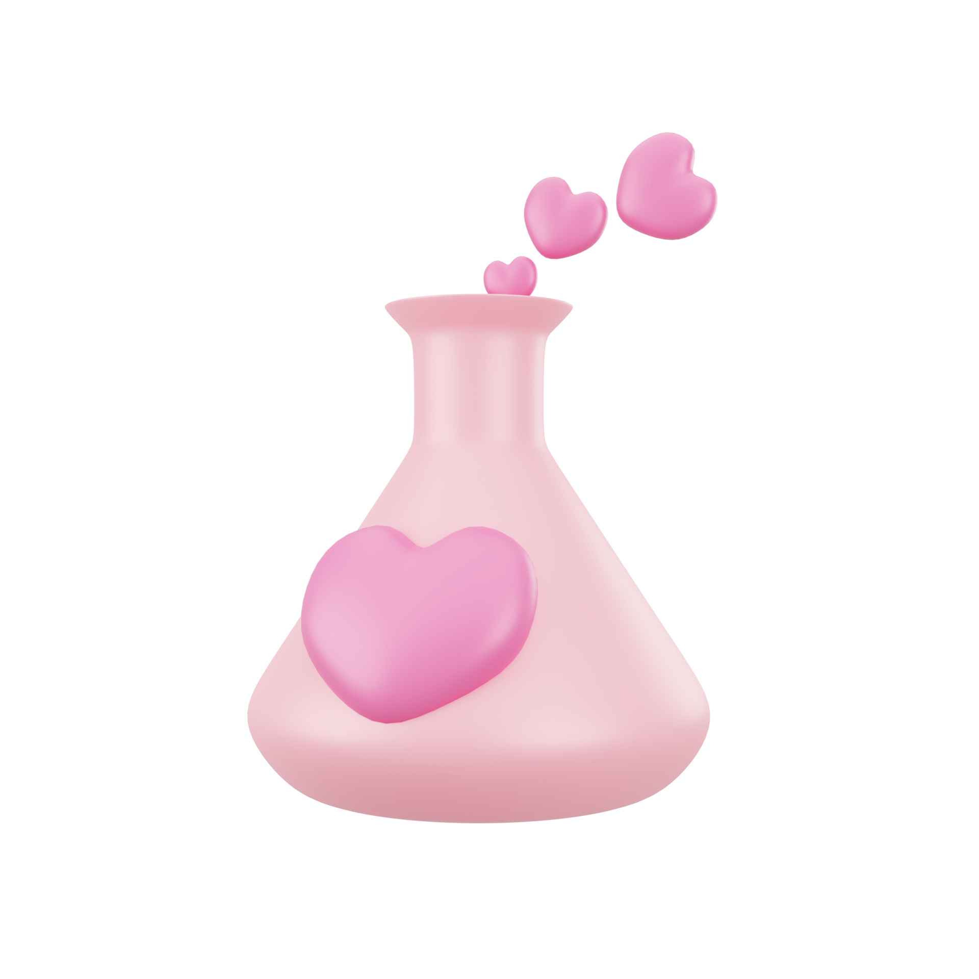 3d Pink Bottle Love Illustration Icon Object 19979224 Png