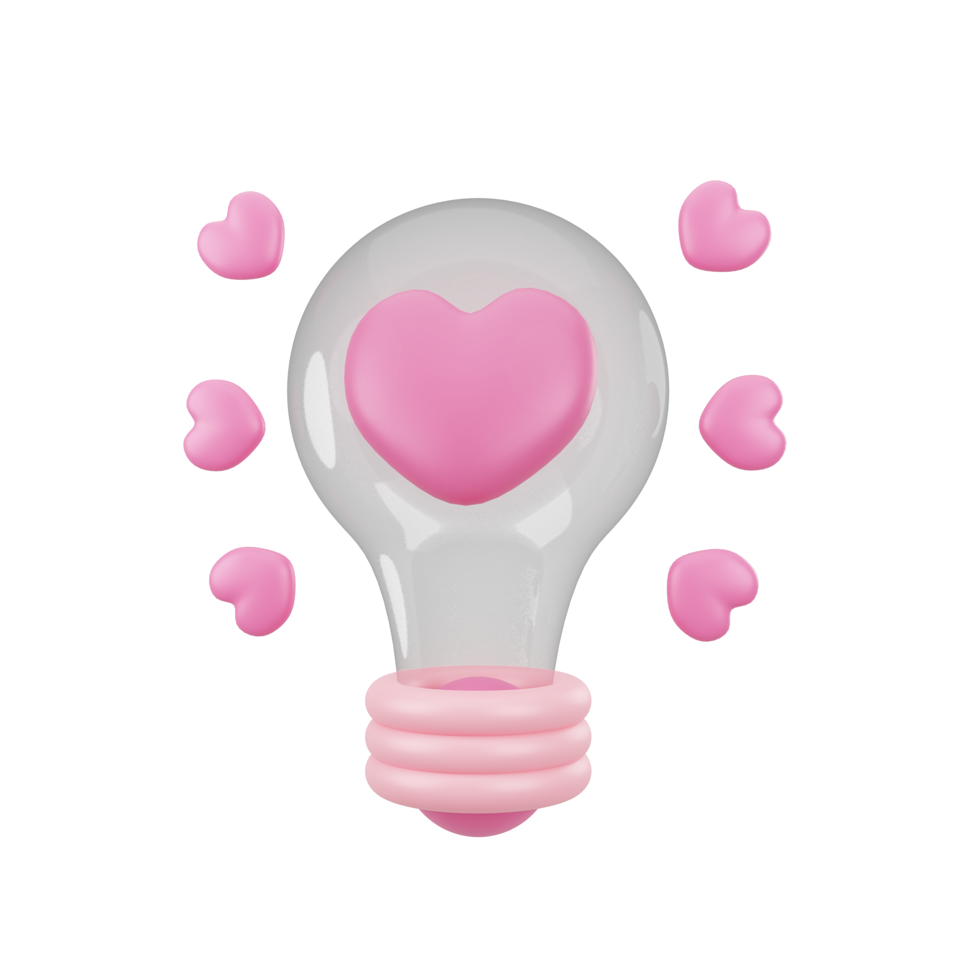 3d Pink Lamp With Love Illustration Icon Object 19979225 Png