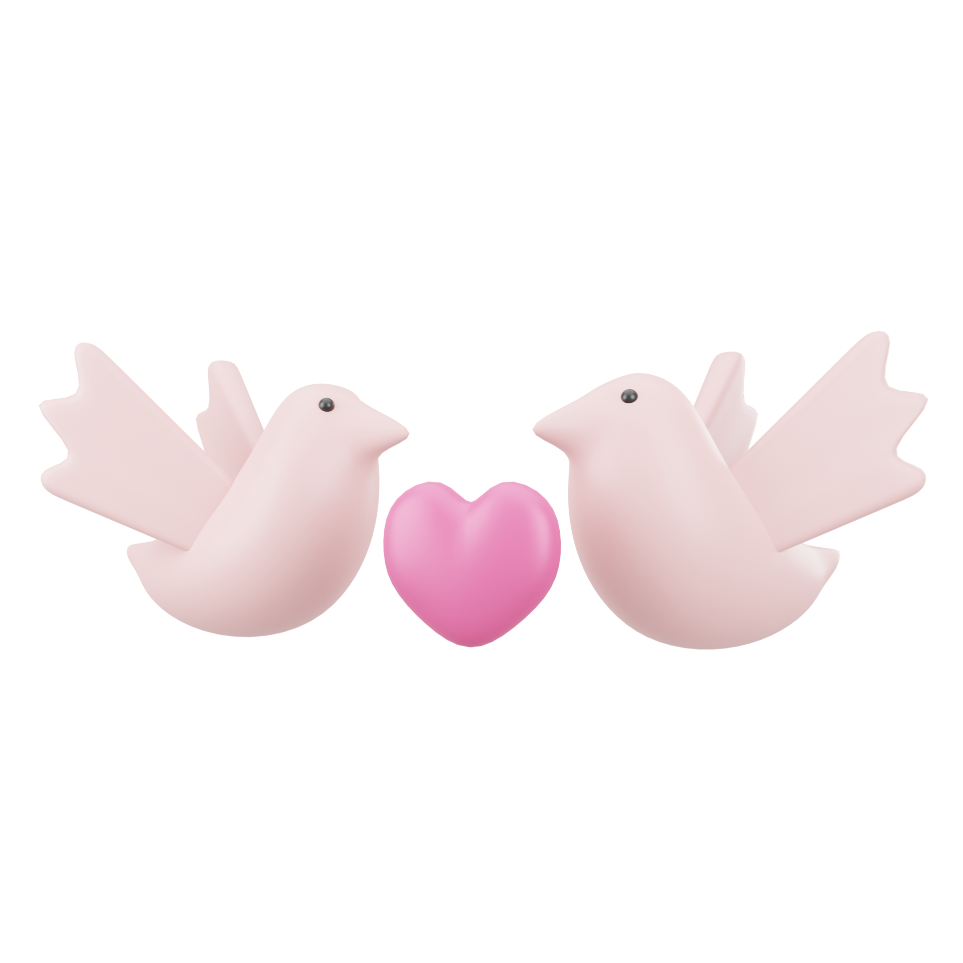 3d Pink Bird With Love Illustration Icon Object 19979253 Png