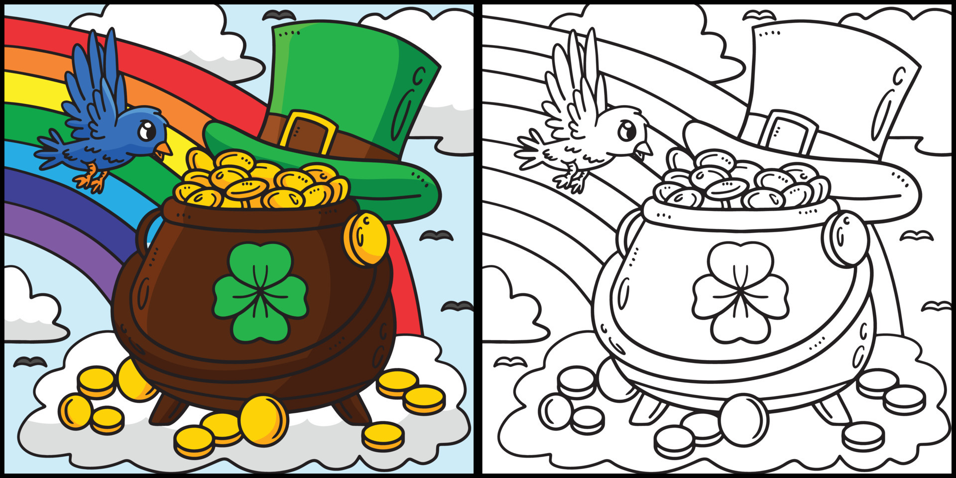 Saint Patricks Day Pot Of Gold Illustration 19979833 Vector Art at Vecteezy