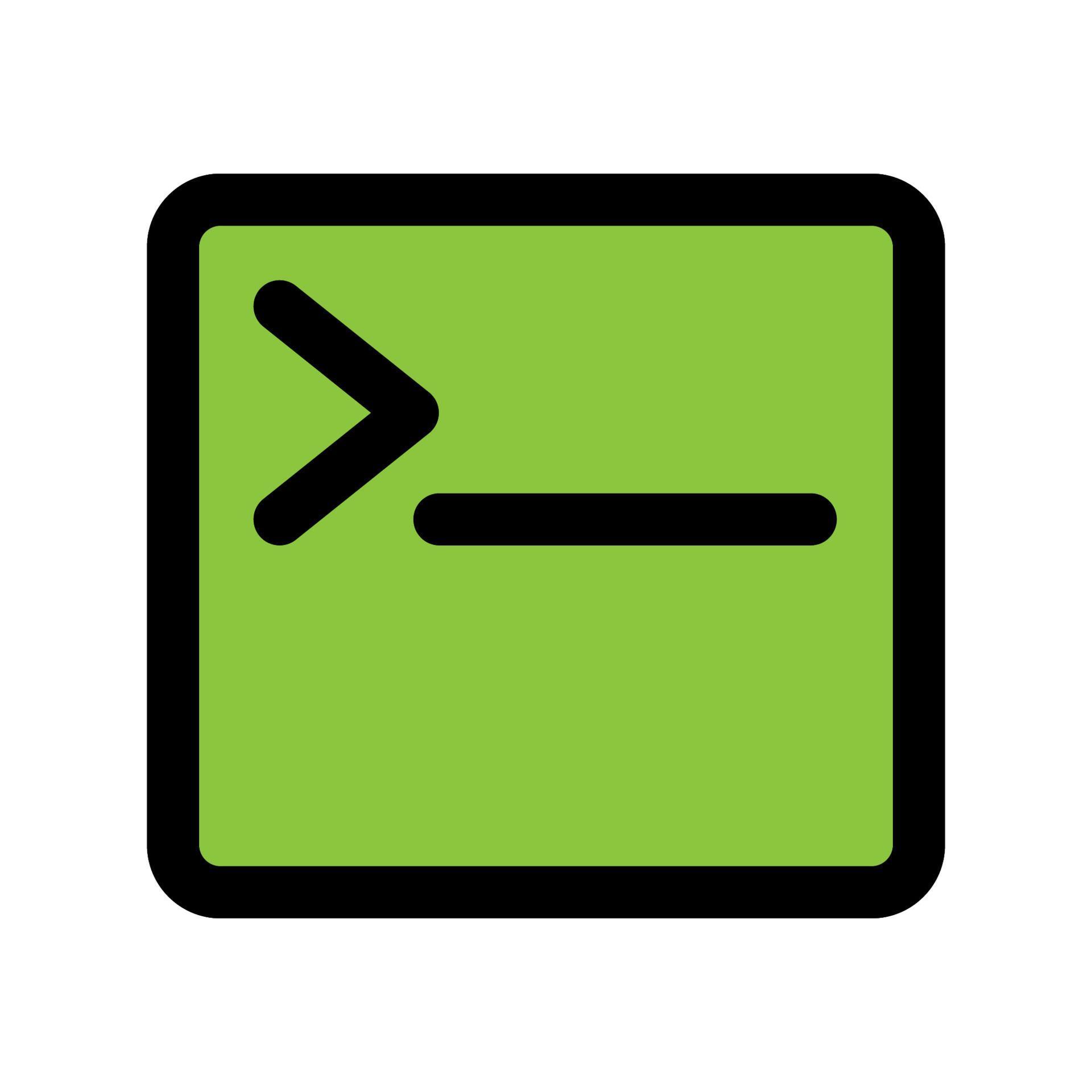 Terminal icon line isolated on white background. Black flat thin icon ...