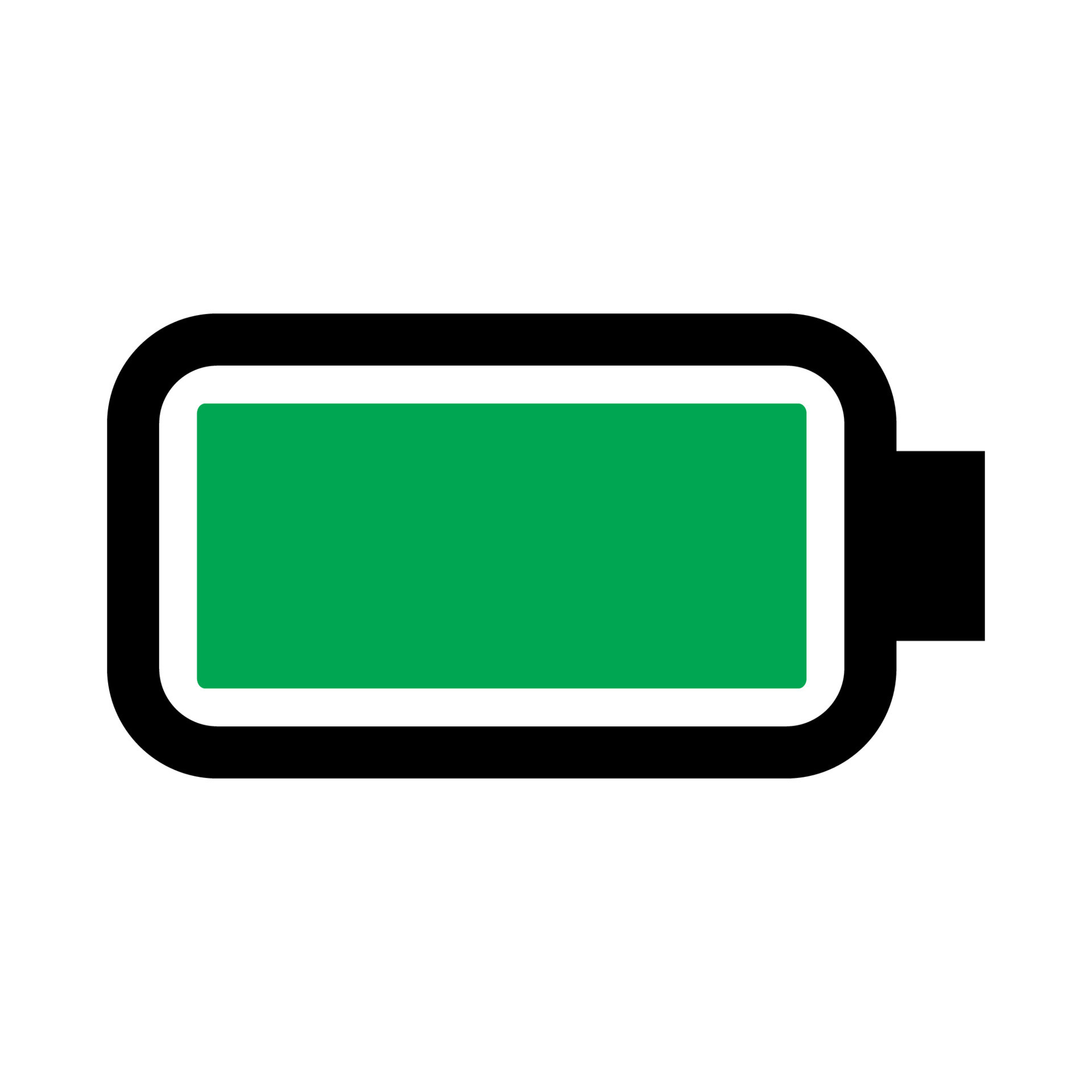 Battery Full Icon Line Isolated On White Background Black Flat Thin Icon On Modern Outline