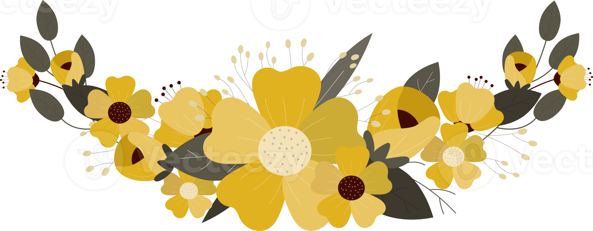 Cartoon Yellow Floral Wedding Invitation Banner PNG 19980534 PNG