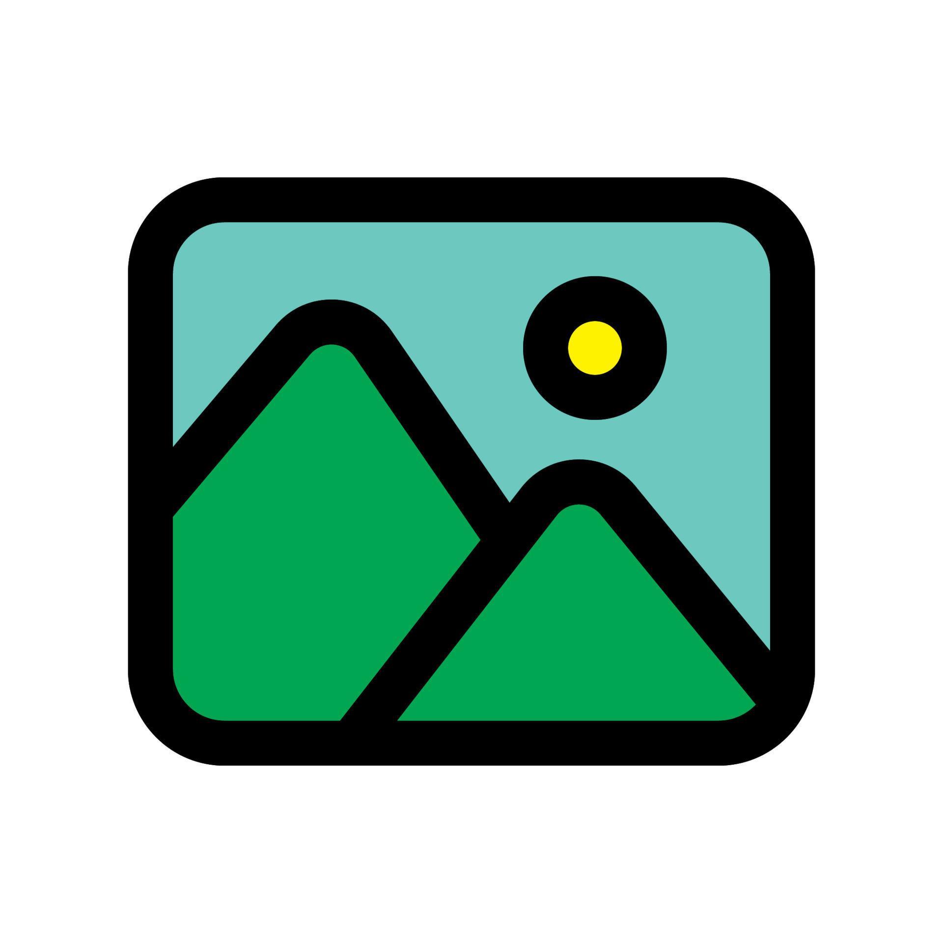 Image icon line isolated on white background. Black flat thin icon on ...