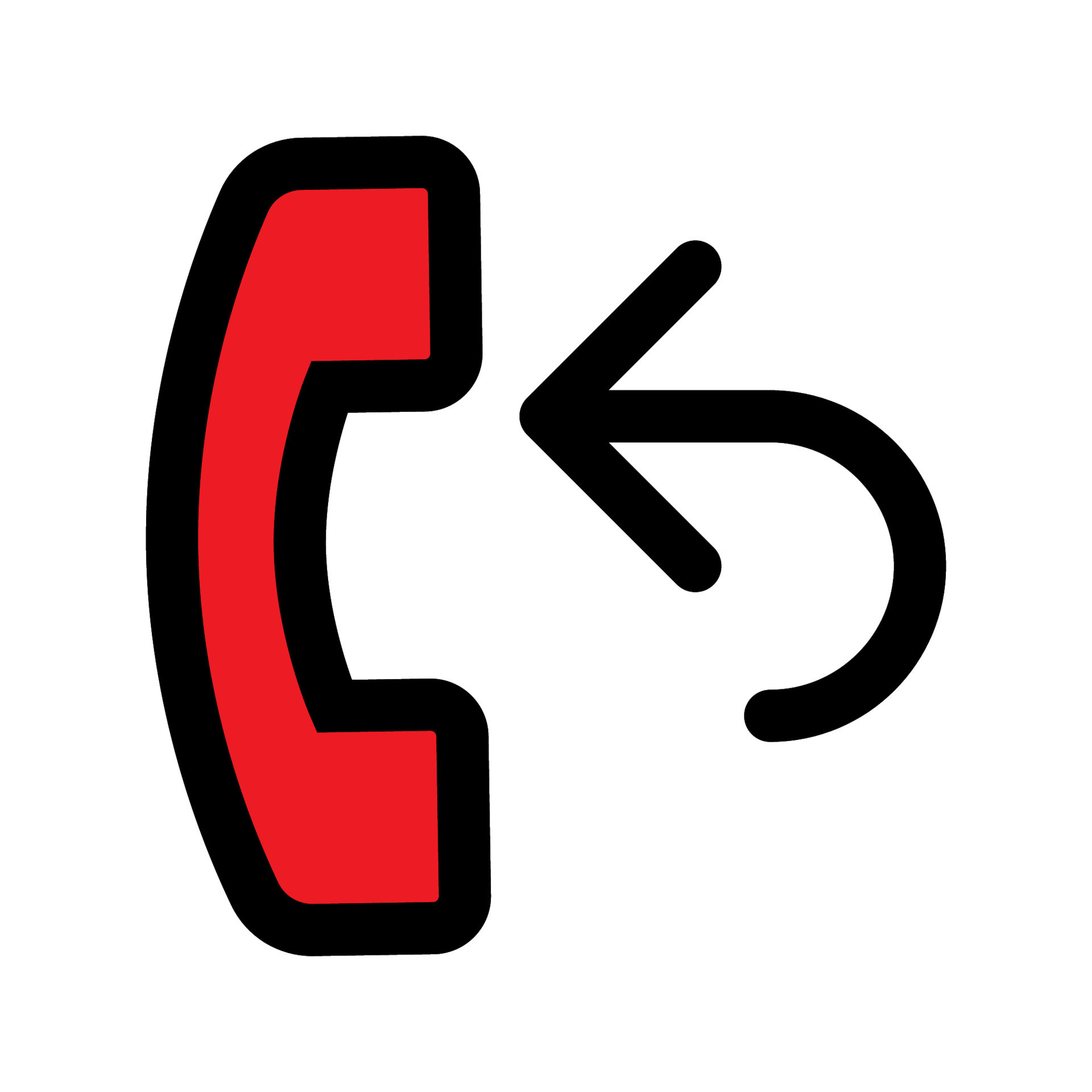 línea de icono de devolución de llamada aislada en fondo blanco. icono negro plano y delgado en ...