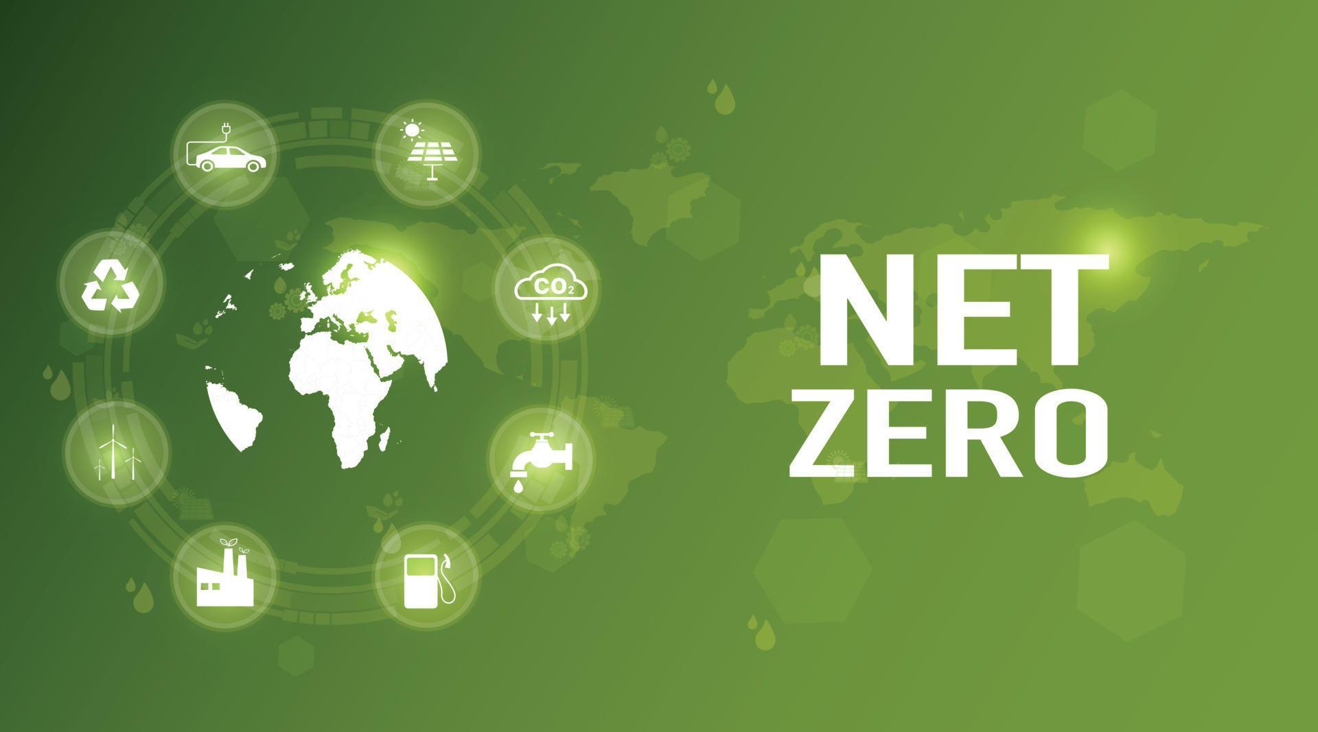 Net Zero and Carbon Neutral Concepts Net Zero Emissions Goals With a ...