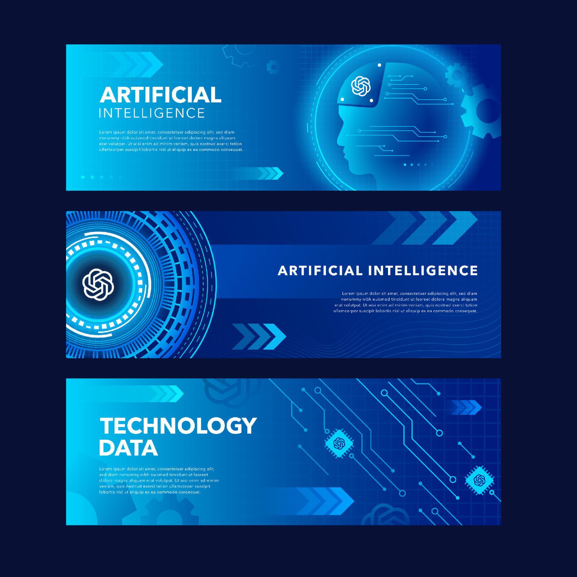 AI Technology Horizontal Banner 19982029 Vector Art at Vecteezy