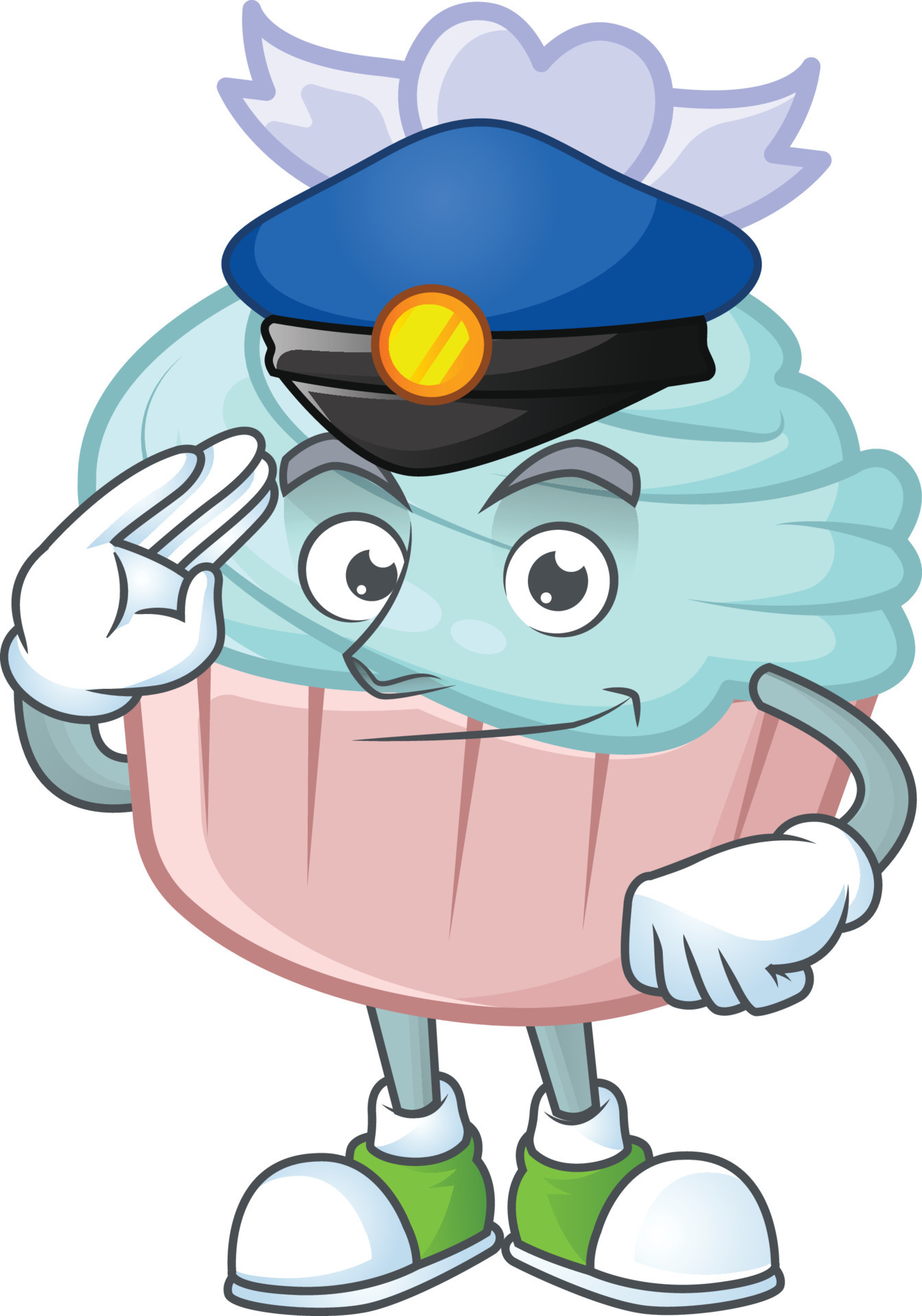 Vanilla Blue Love Cupcake Cartoon Character Style 19983116 Vector Art At Vecteezy