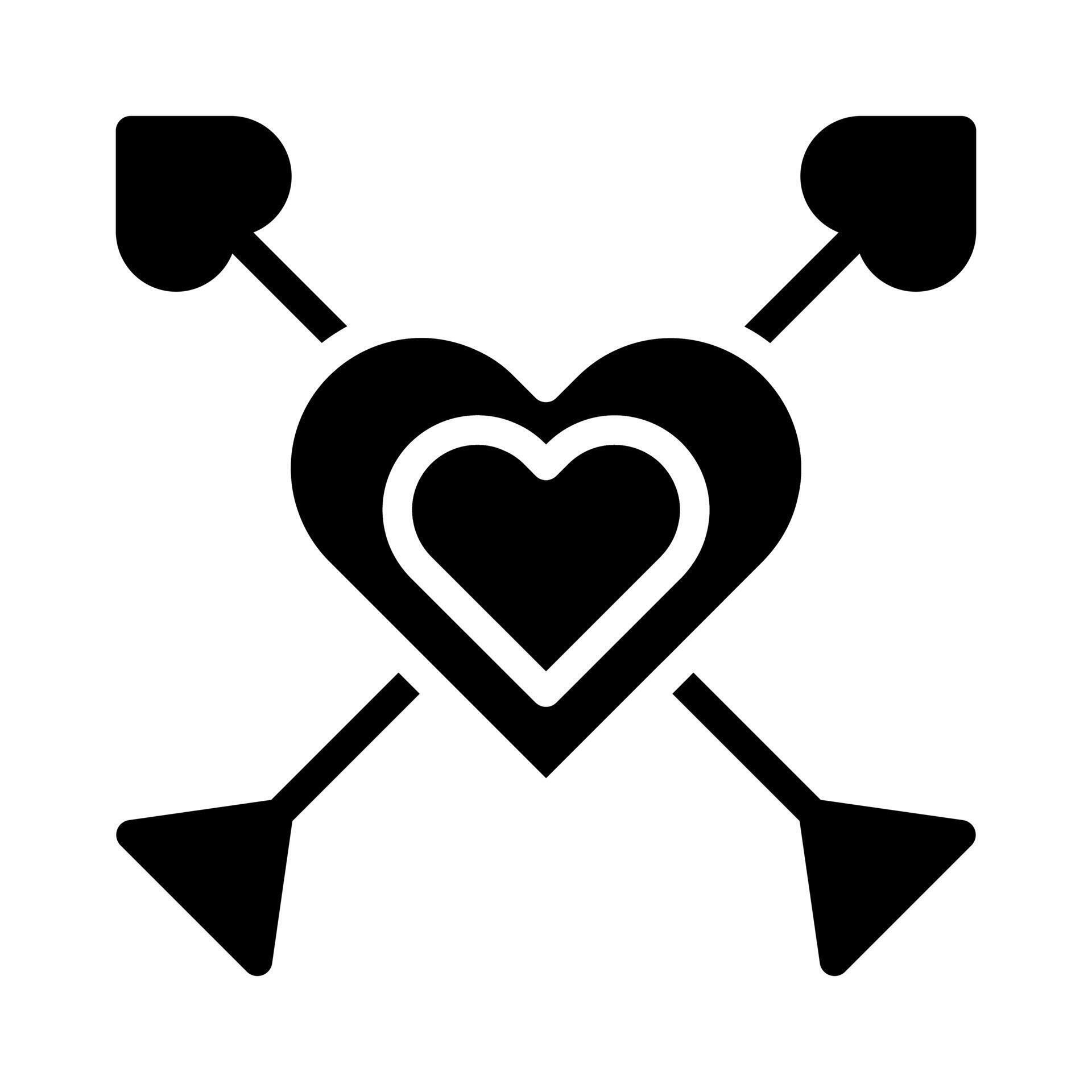 Arrow Icon Solid Style Valentine Illustration Vector Element And Symbol