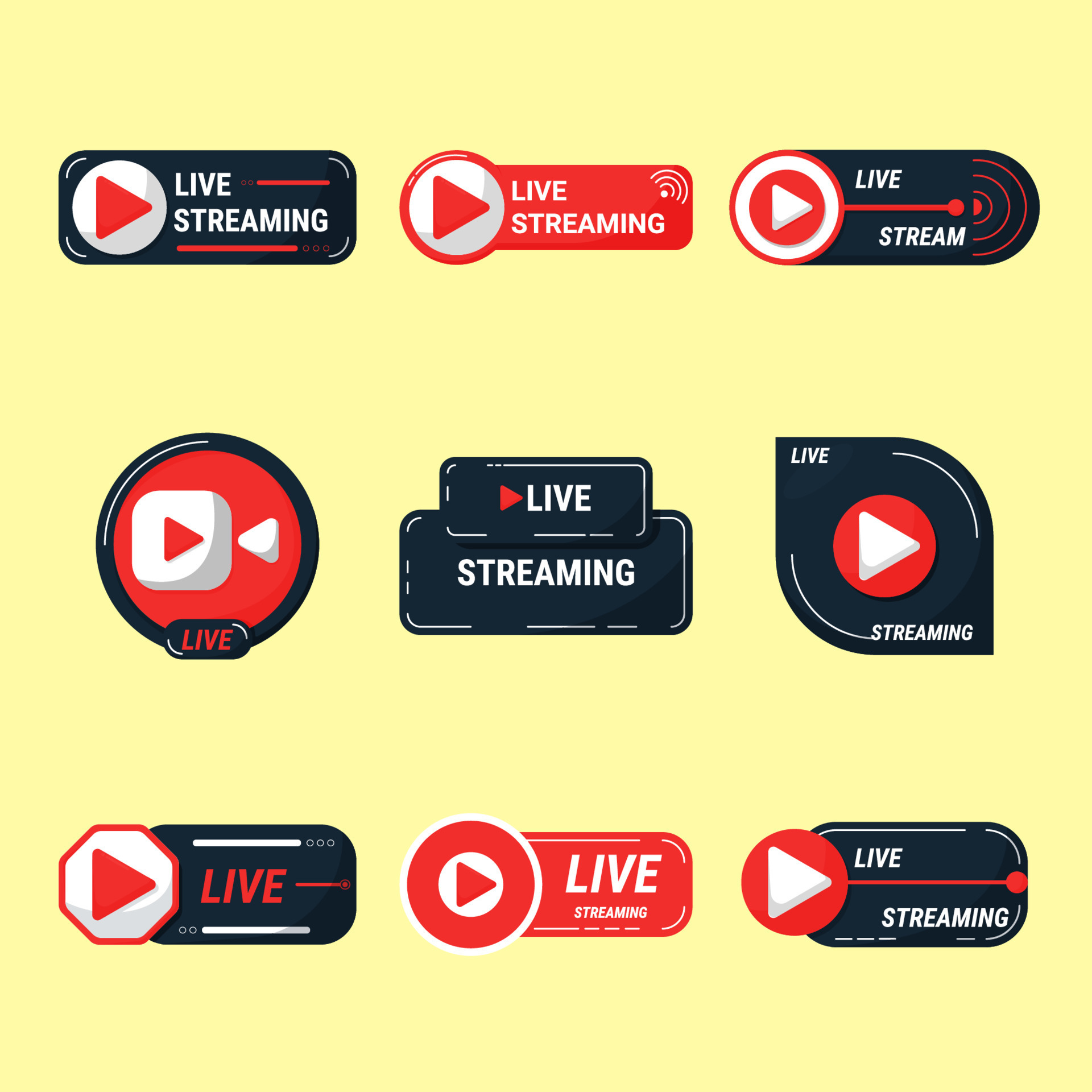 Live Stream Youtube Logo On Air Icon Badge 19986691 Vector Art At Vecteezy