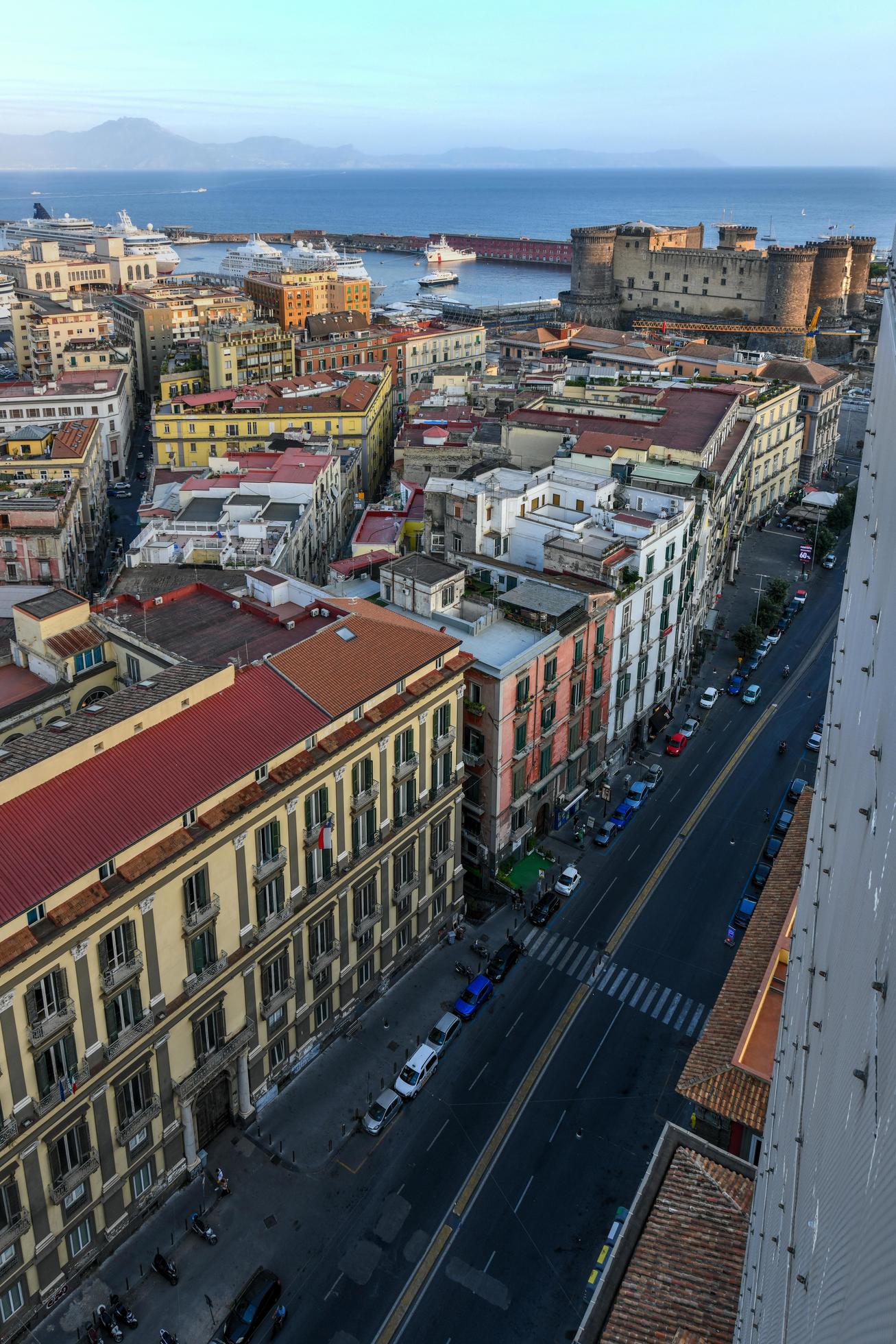 Naples, Italy - Aug 17, 2021, Aerial view of Naples, Italy, Mount ...