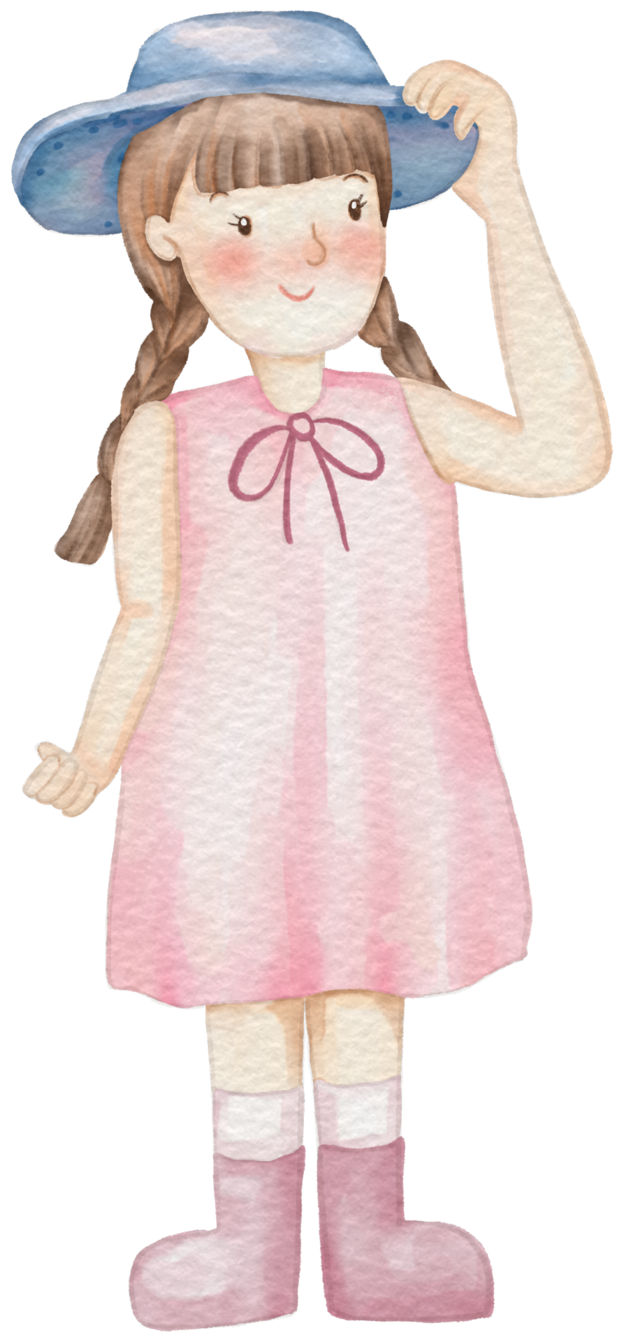 Spring Girl Cartoon Character Watercolor 19988076 Png