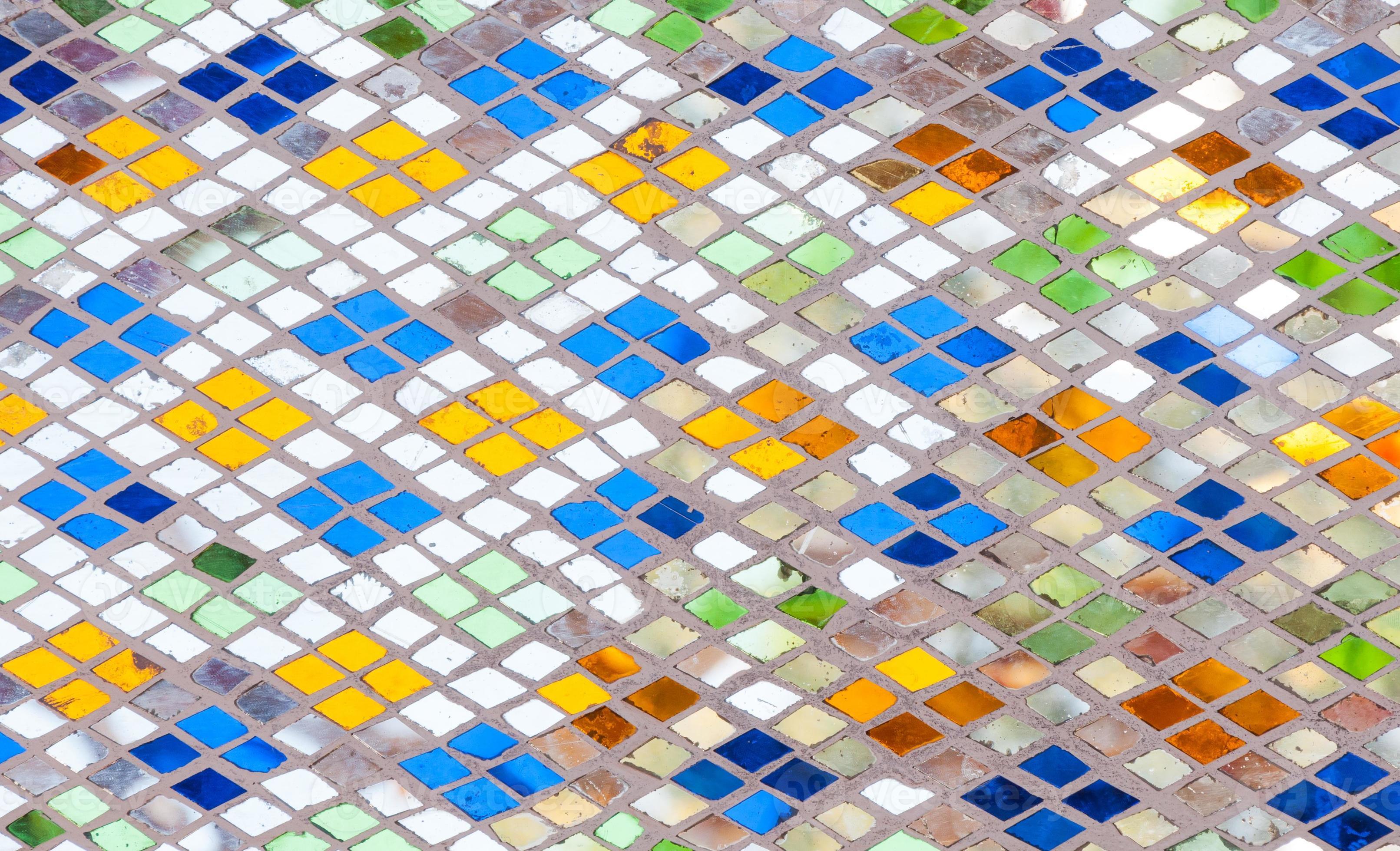 Close up of wall is decorated with stained glass small plate ... Close up of wall is decorated with stained glass small plate ...