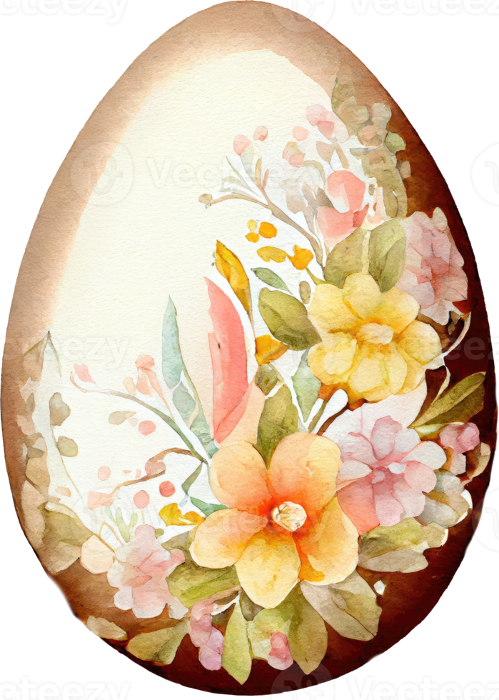 Easter Egg Flower Watercolor Illustration 19990678 PNG