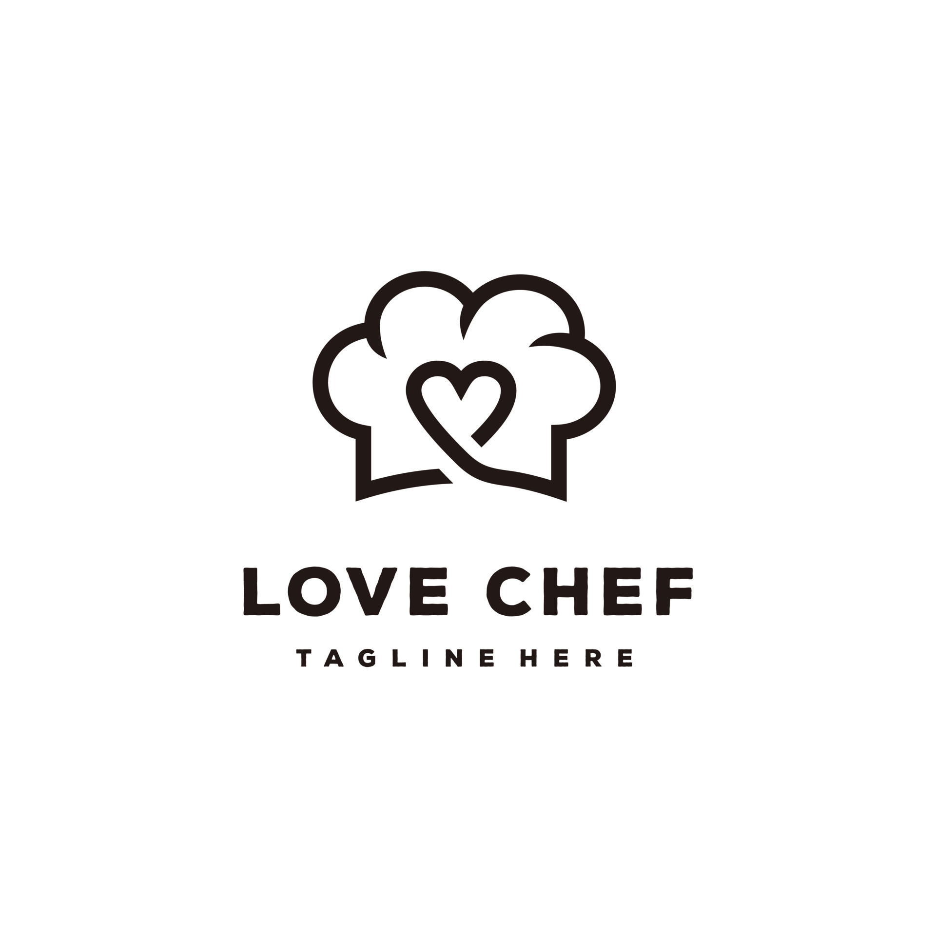 Chef hat with heart love restaurant logo design icon vector inspiration ...