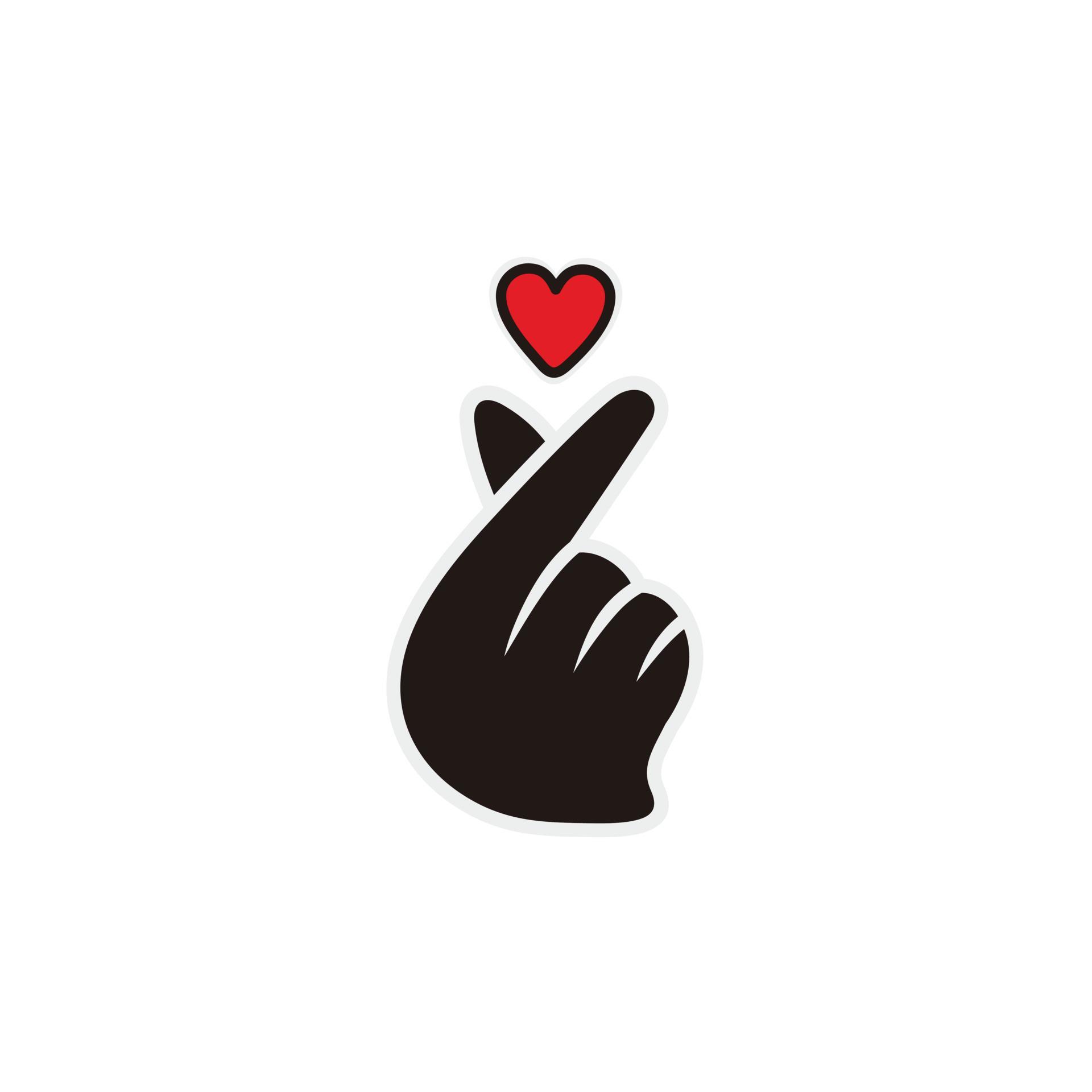 Korean love sign, korean finger heart icon vector illustration 19998688 Vector Art at Vecteezy