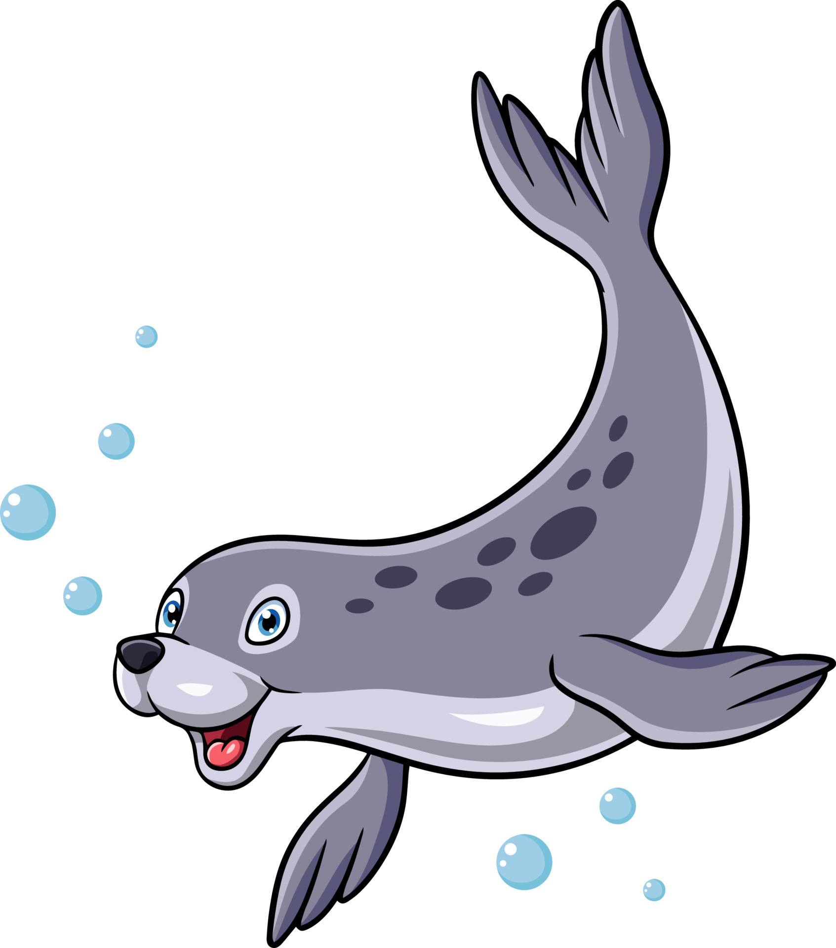 Cartoon Seal Swimming On White Background 20004534 Vector Art At Vecteezy