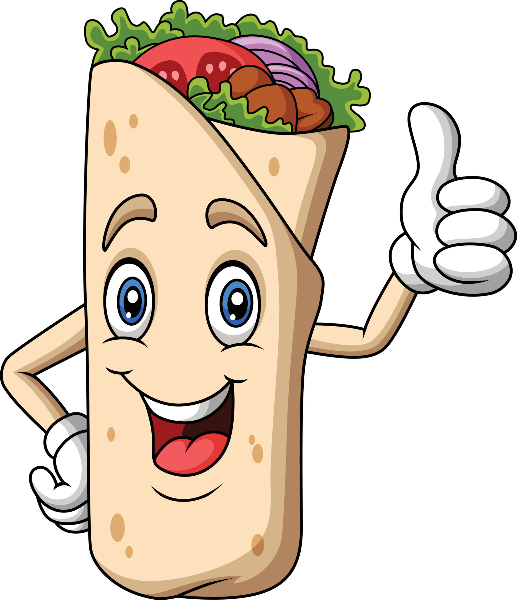 Cartoon Burrito Or Kebab Mascot Design 20005095 Vector Art At Vecteezy