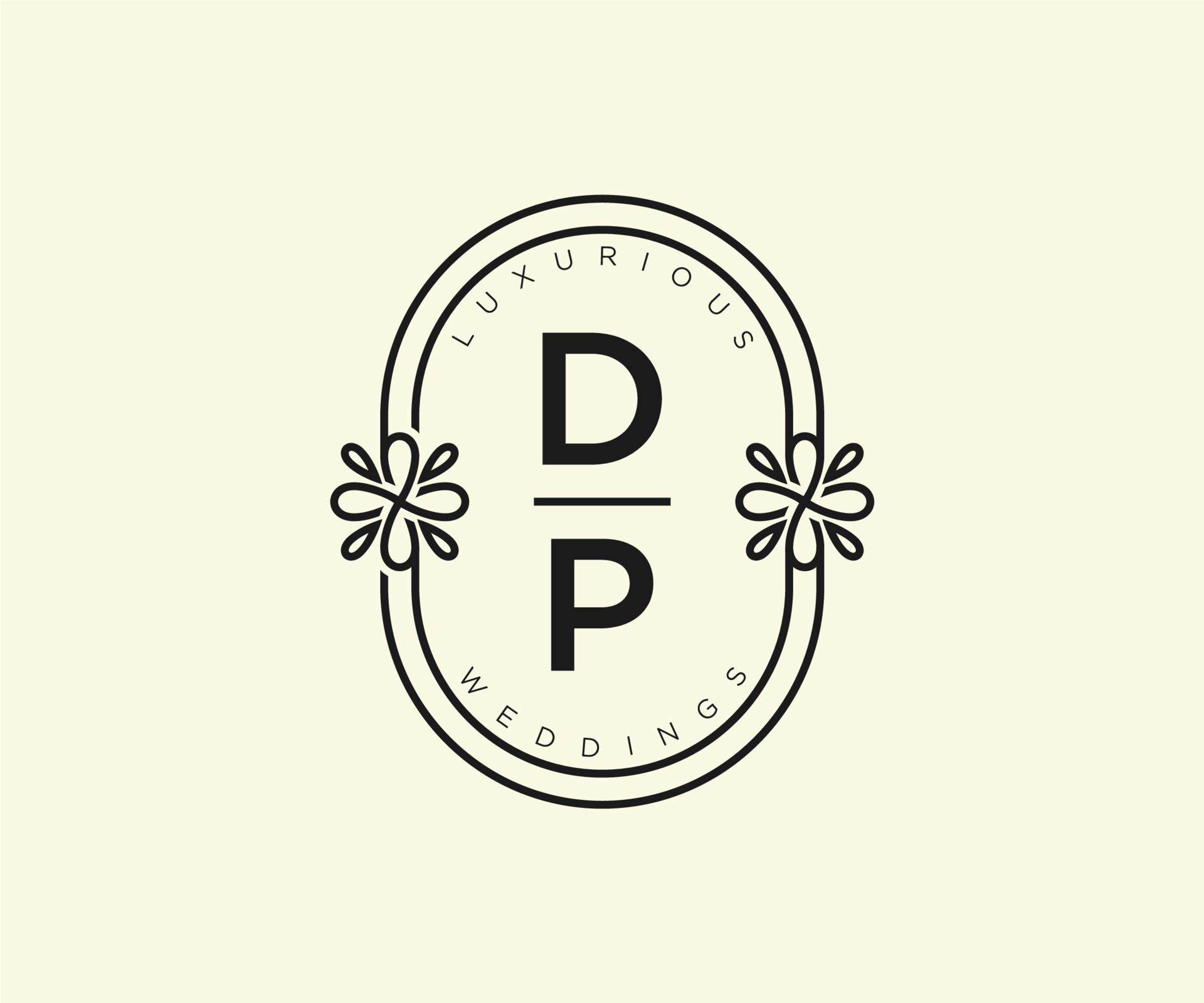 DP Initials letter Wedding monogram logos template, hand drawn modern minimalistic and floral ...