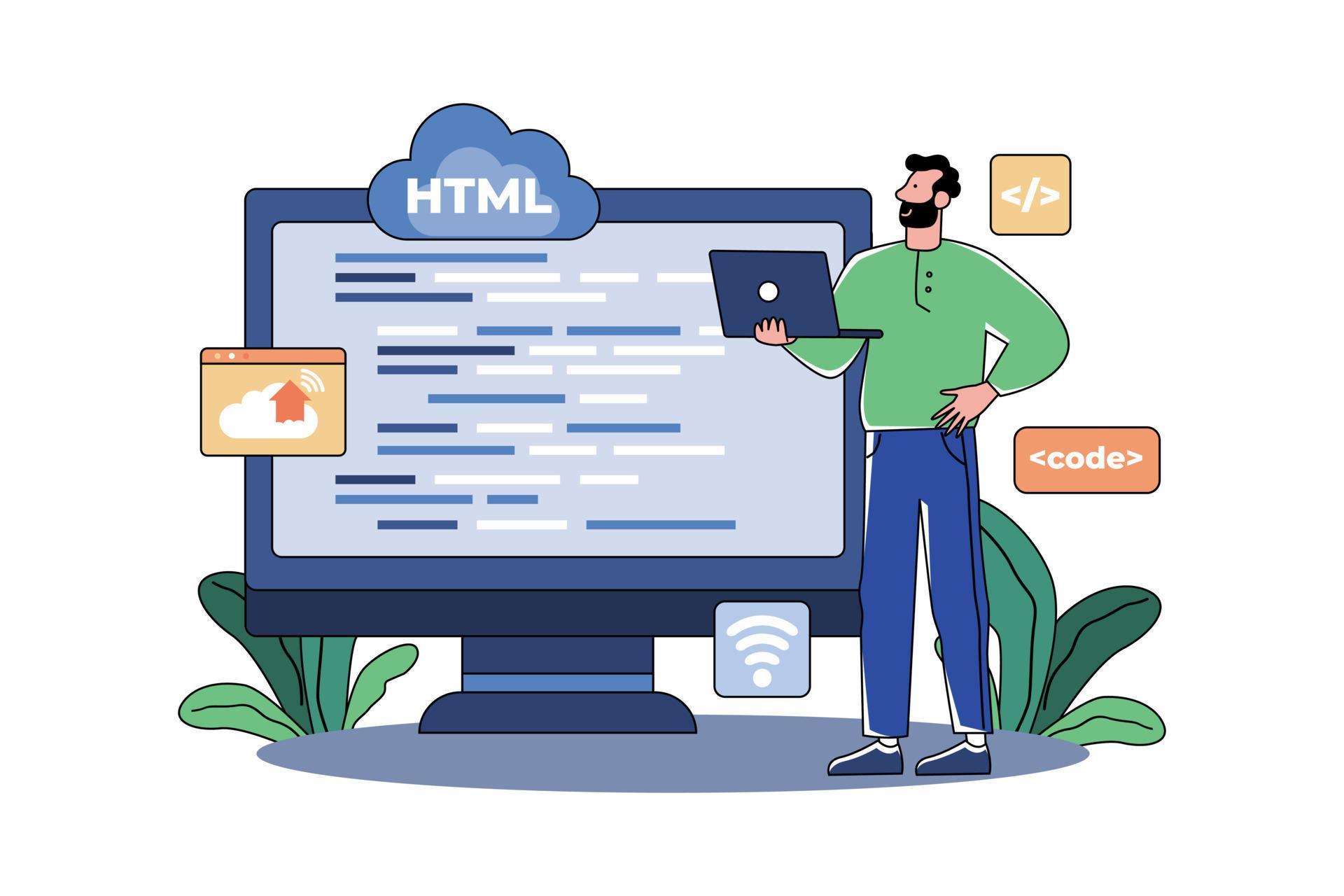 Man Coder Development Programming Computer 20033768 Vector Art At Vecteezy