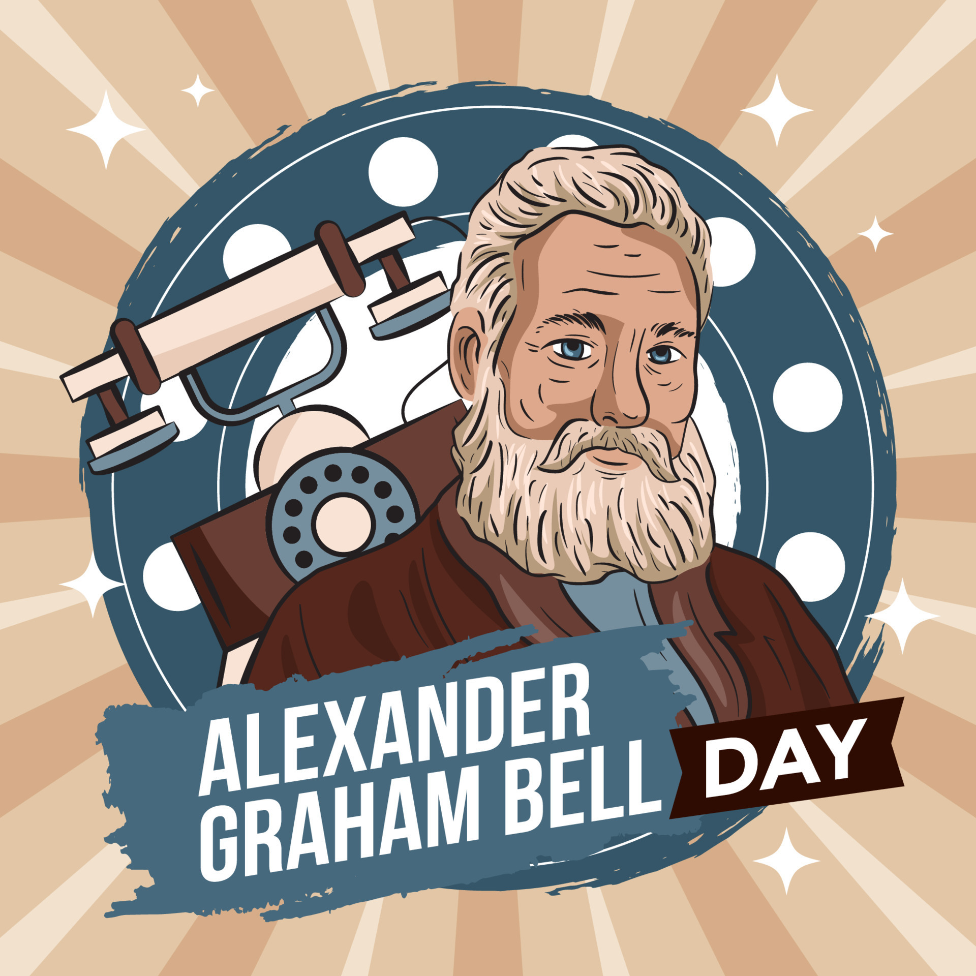 Alexander Graham Bell Day Concept 20039088 Vector Art at Vecteezy