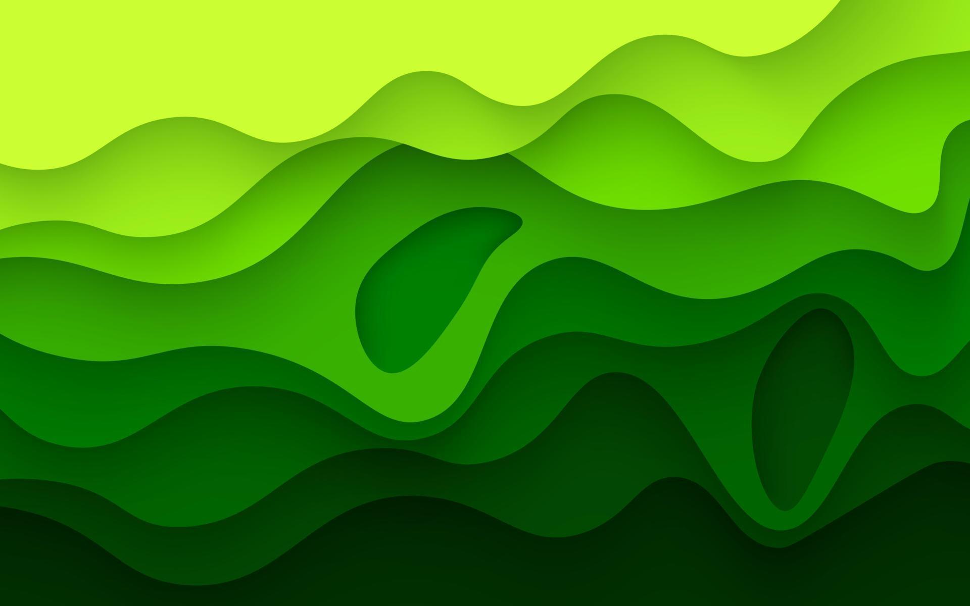 multi colored abstract green wavy papercut overlap layers background. eps10 vector 20040375 ...