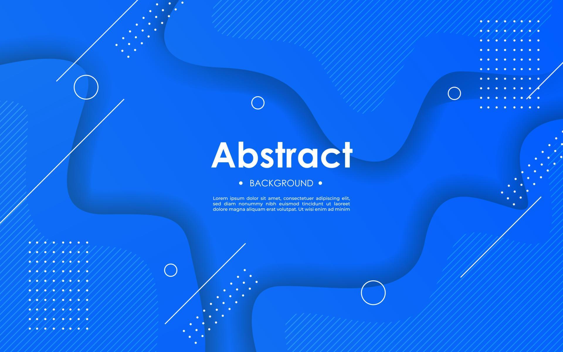 Minimal Blue Abstract Geometric Fluid Dynamic Shape Composition Wavy Background Eps10 Vector