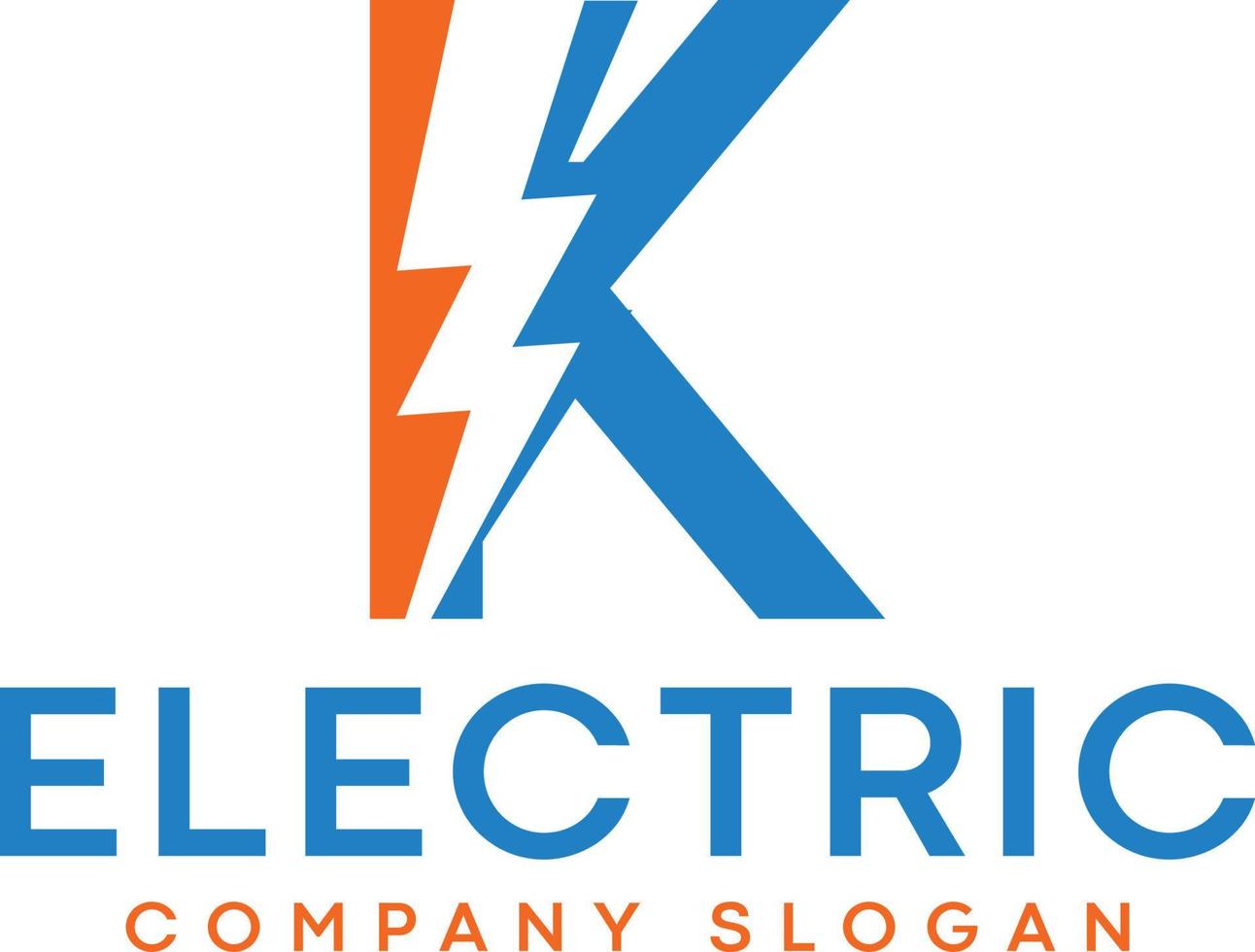 k eléctrico letra logo diseño con Encendiendo trueno tornillo logo 20040811 Vector en Vecteezy