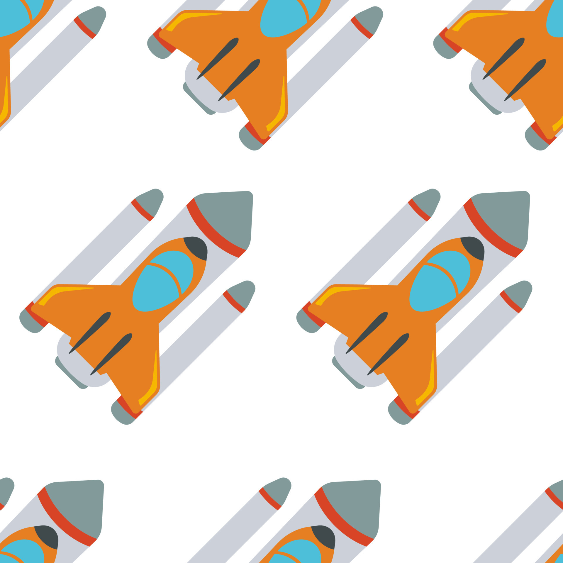 Seamless pattern with space rocket. Vector illustration. 20043532 ...