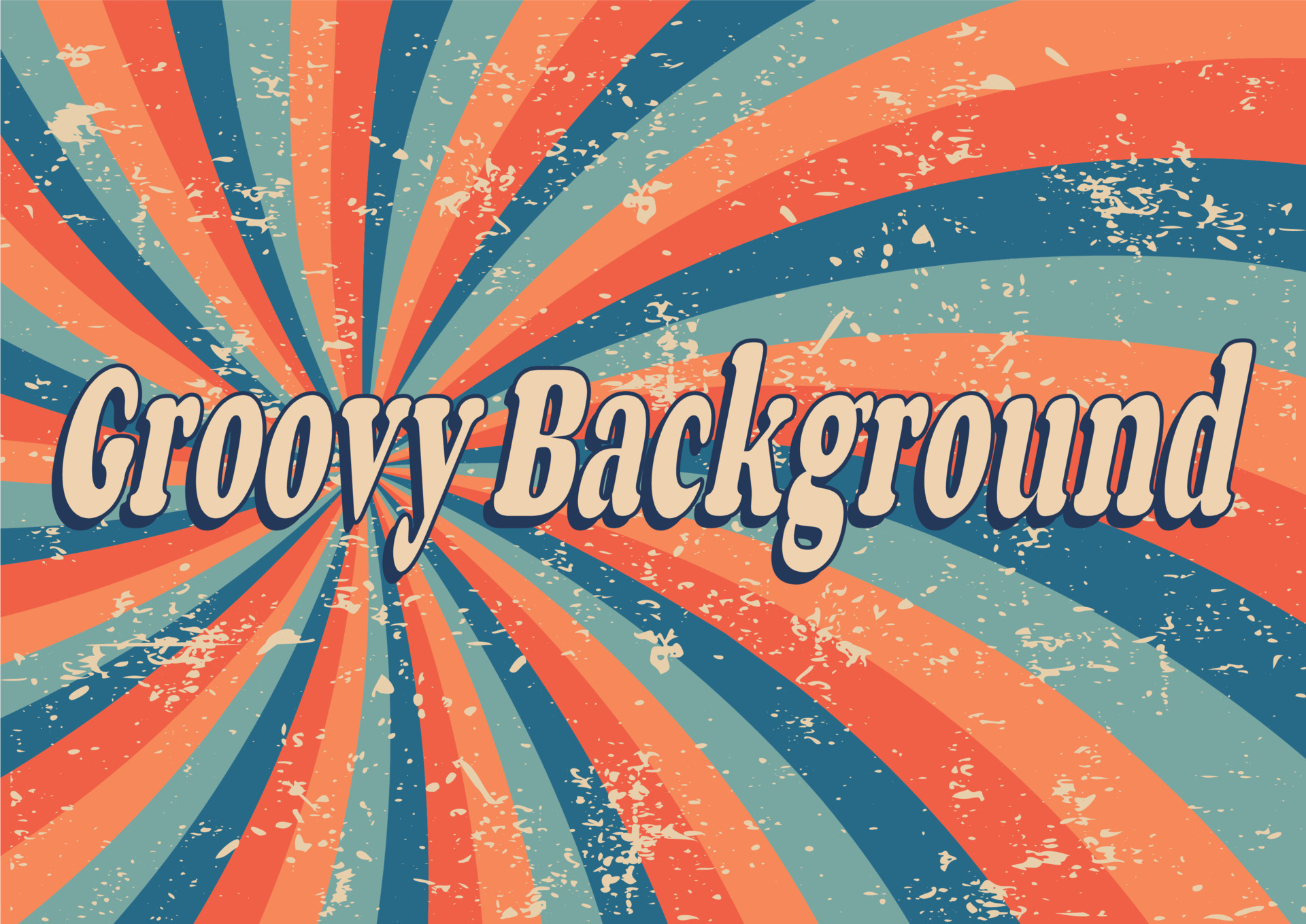 Striped spiral psychedelic groovy background, wavy banner, vector ...