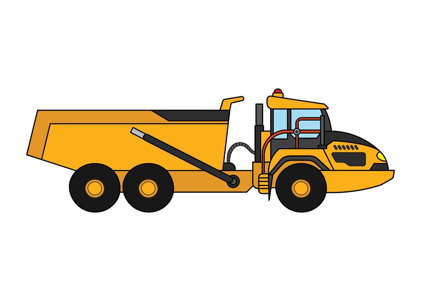 Vector illustration color children construction articulated hauler dump ...