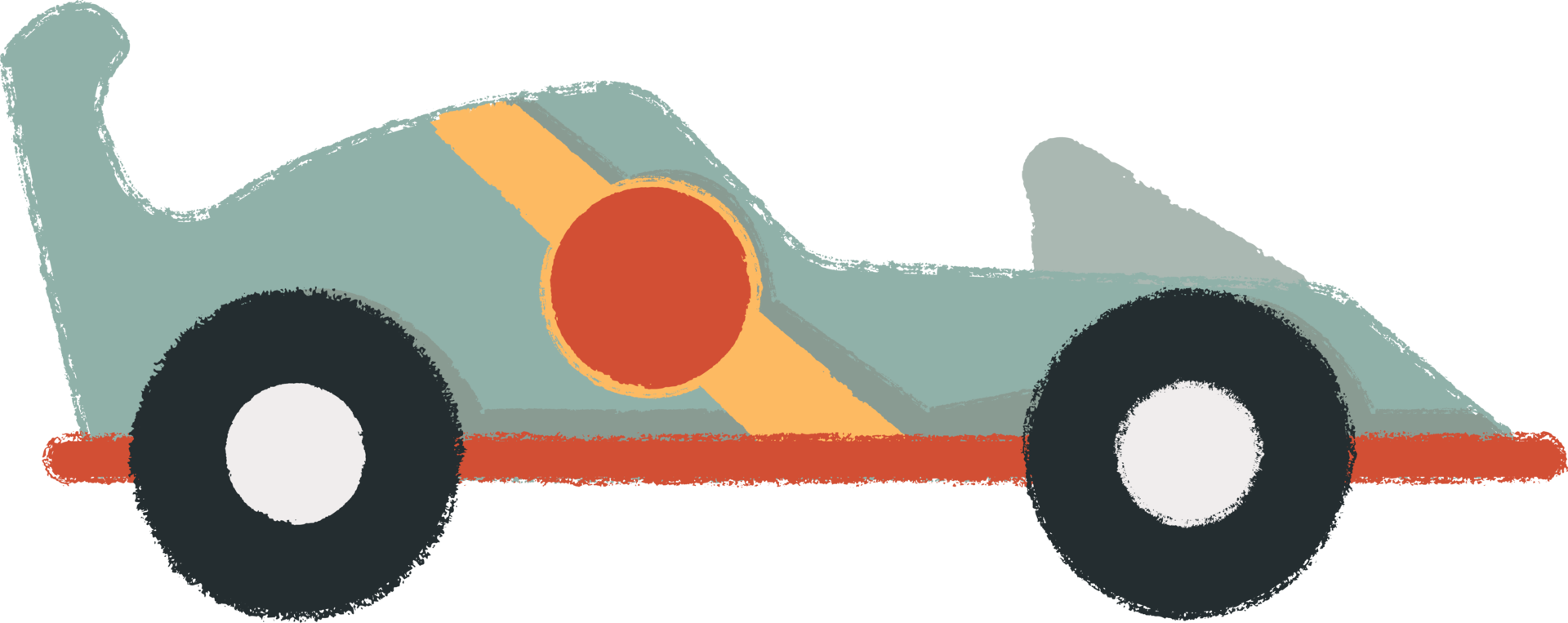 hand drawn painting cute sport racing car element for kid wear poster ...