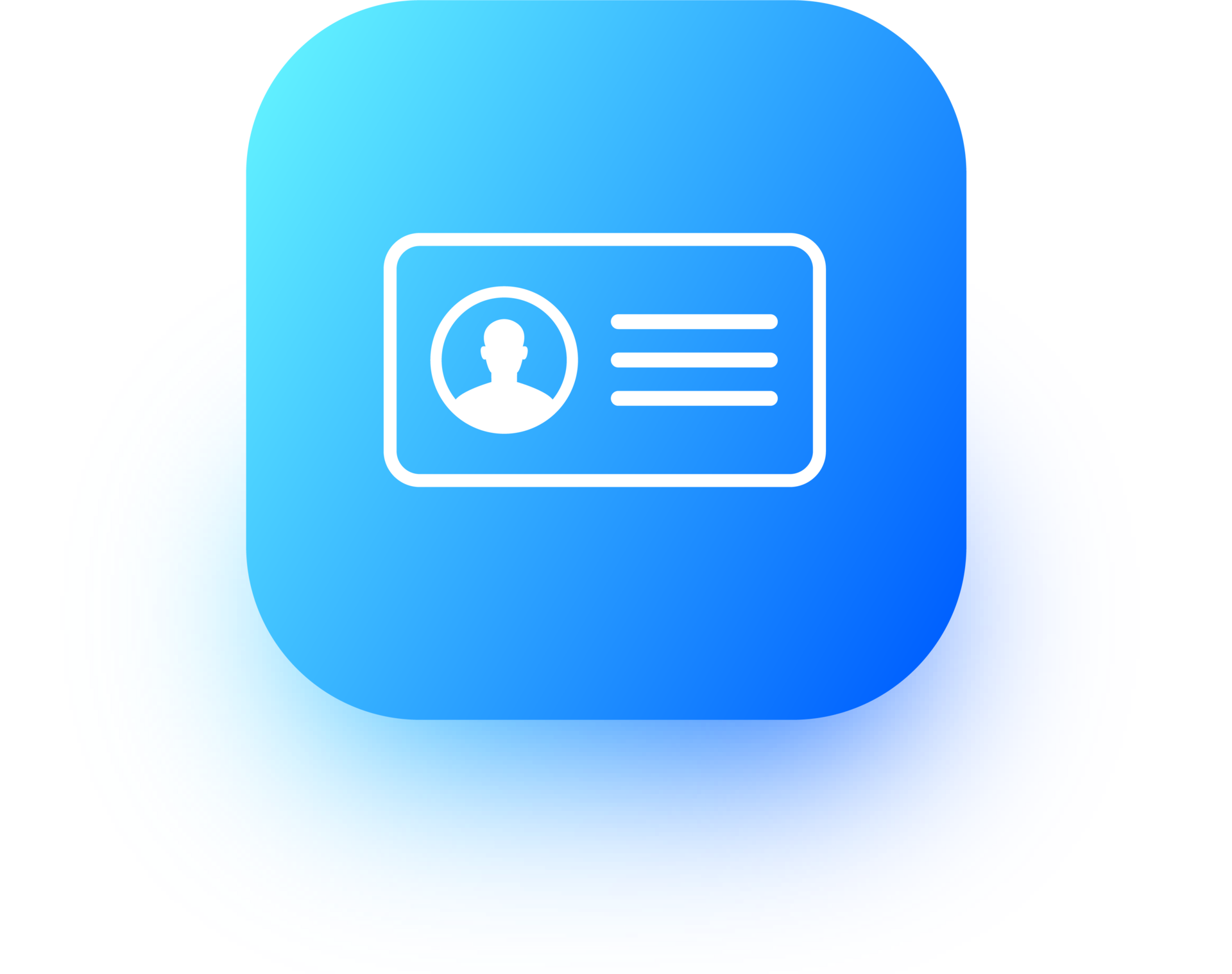 Identification card icon in square gradient colors. Id card signs illustration. 20047137 PNG