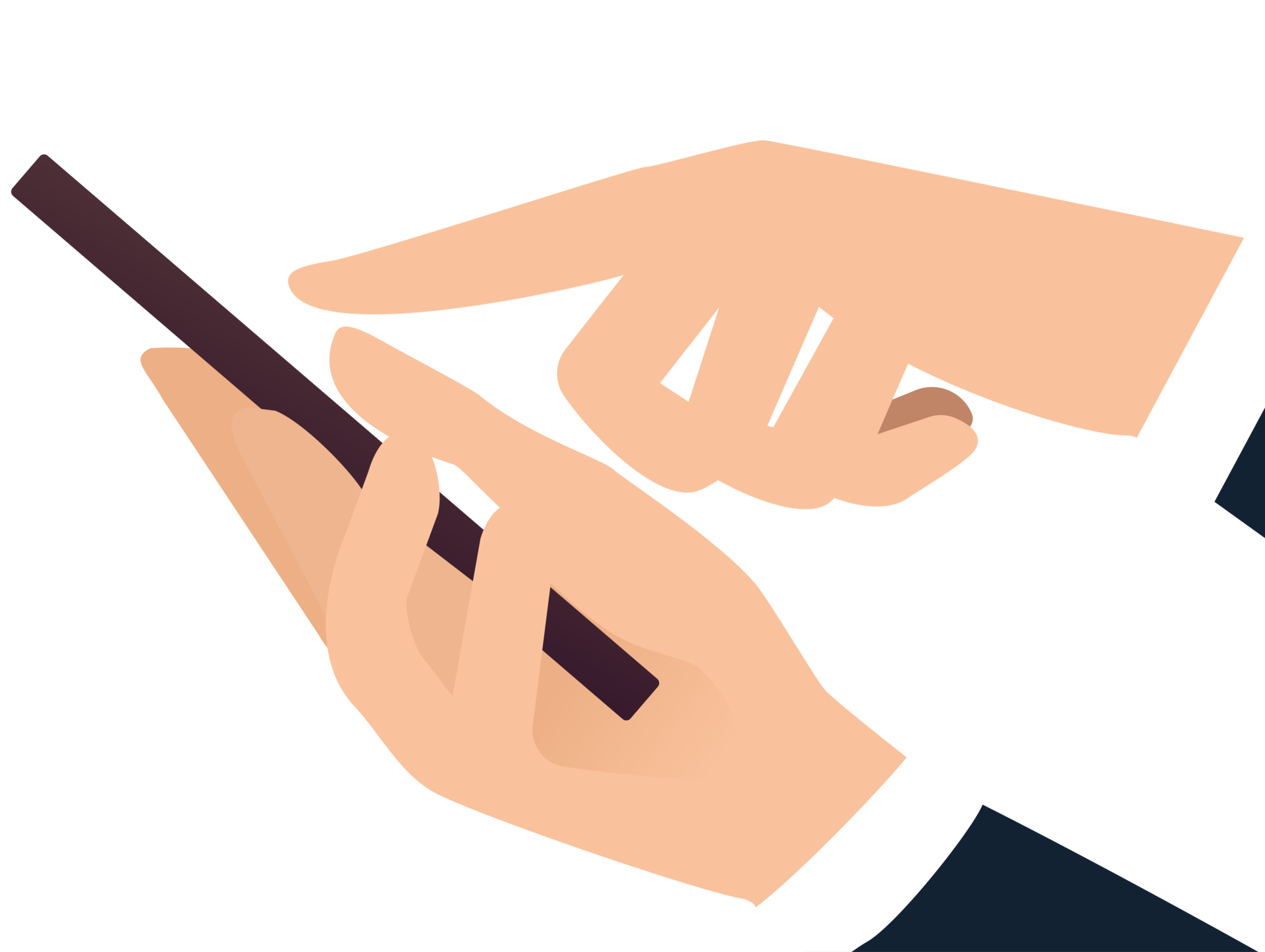 Businessman Touching Mobile Phonehands Pointing Index Finger Touch Screen Interaction 20050494 Png