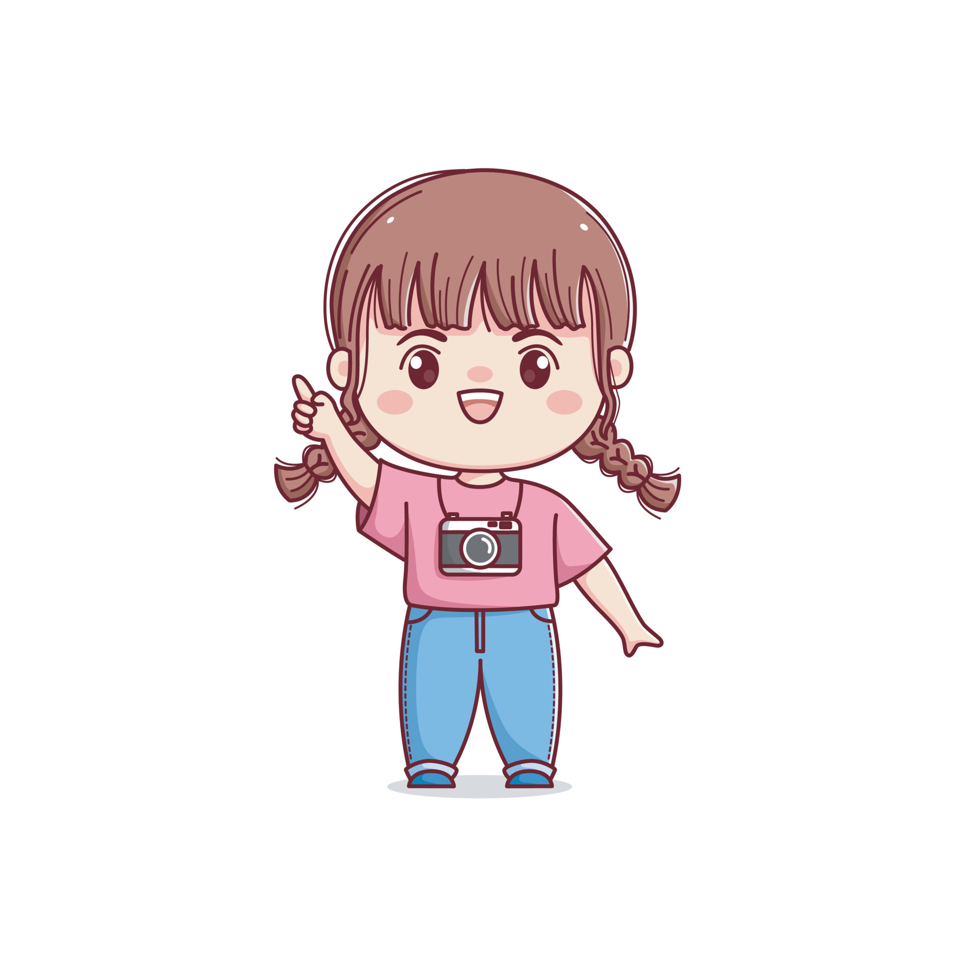 linda fotógrafo niña con señalando dedo kawaii chibi 20061583 Vector en ... linda fotógrafo niña con señalando dedo kawaii chibi 20061583 Vector en ...