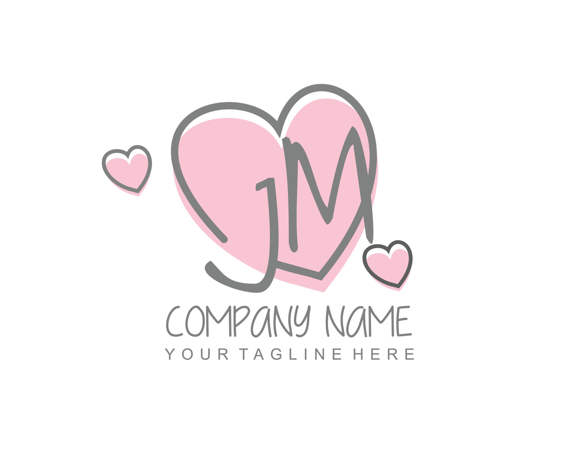 Initial JM with heart love logo template vector 20062893 Vector Art at ...
