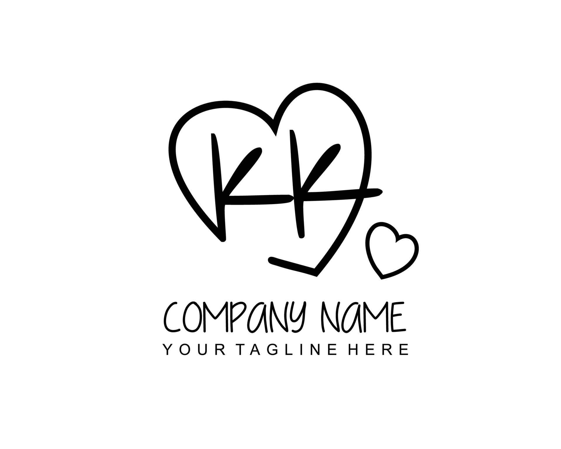 inicial kk con corazón amor logo modelo vector 20062905 Vector en Vecteezy