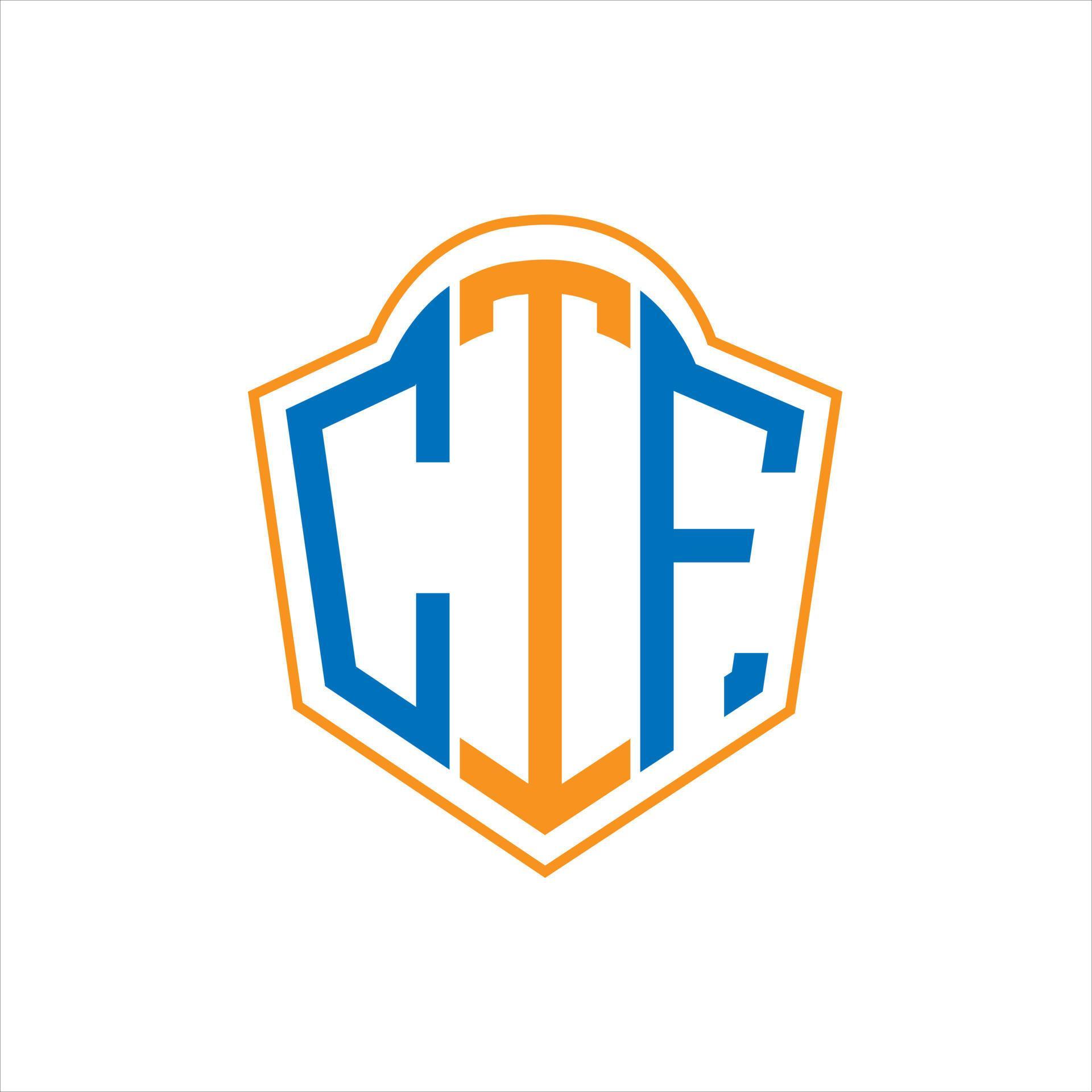 Ctf Abstract Monogram Shield Logo Design On White Background Ctf